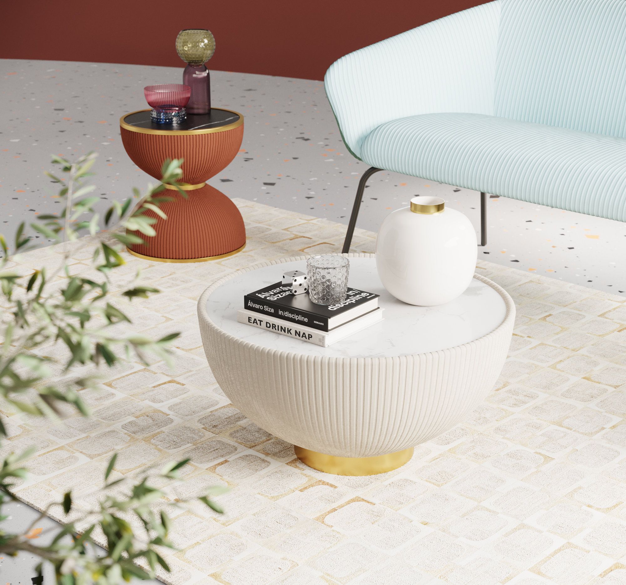 ENDLESS VEGAS Round composite material coffee table By KARE Design