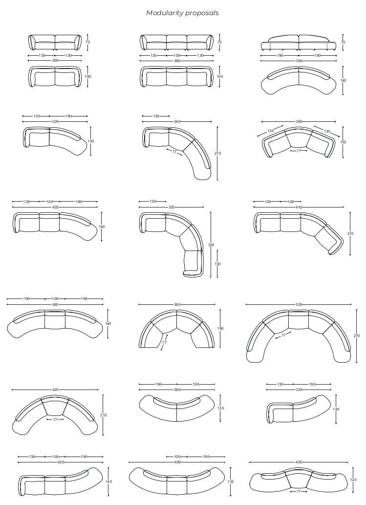 ERASMO | Velvet sofa Modular curved velvet sofa By Black Tie