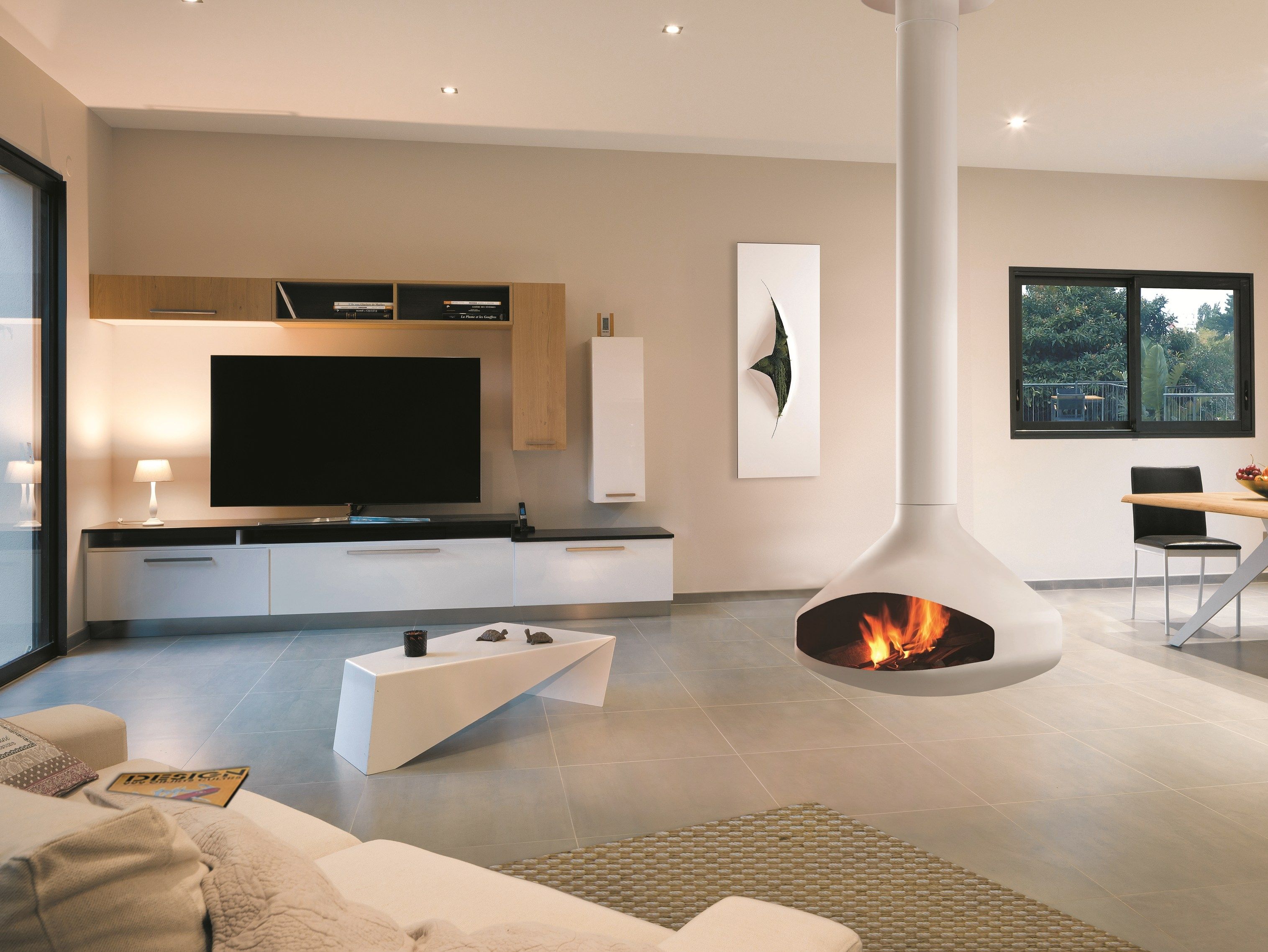 Offener hängender Kamin aus Stahl ERGOFOCUS WHITE Kollektion Ergofocus By Focus creation Design ...