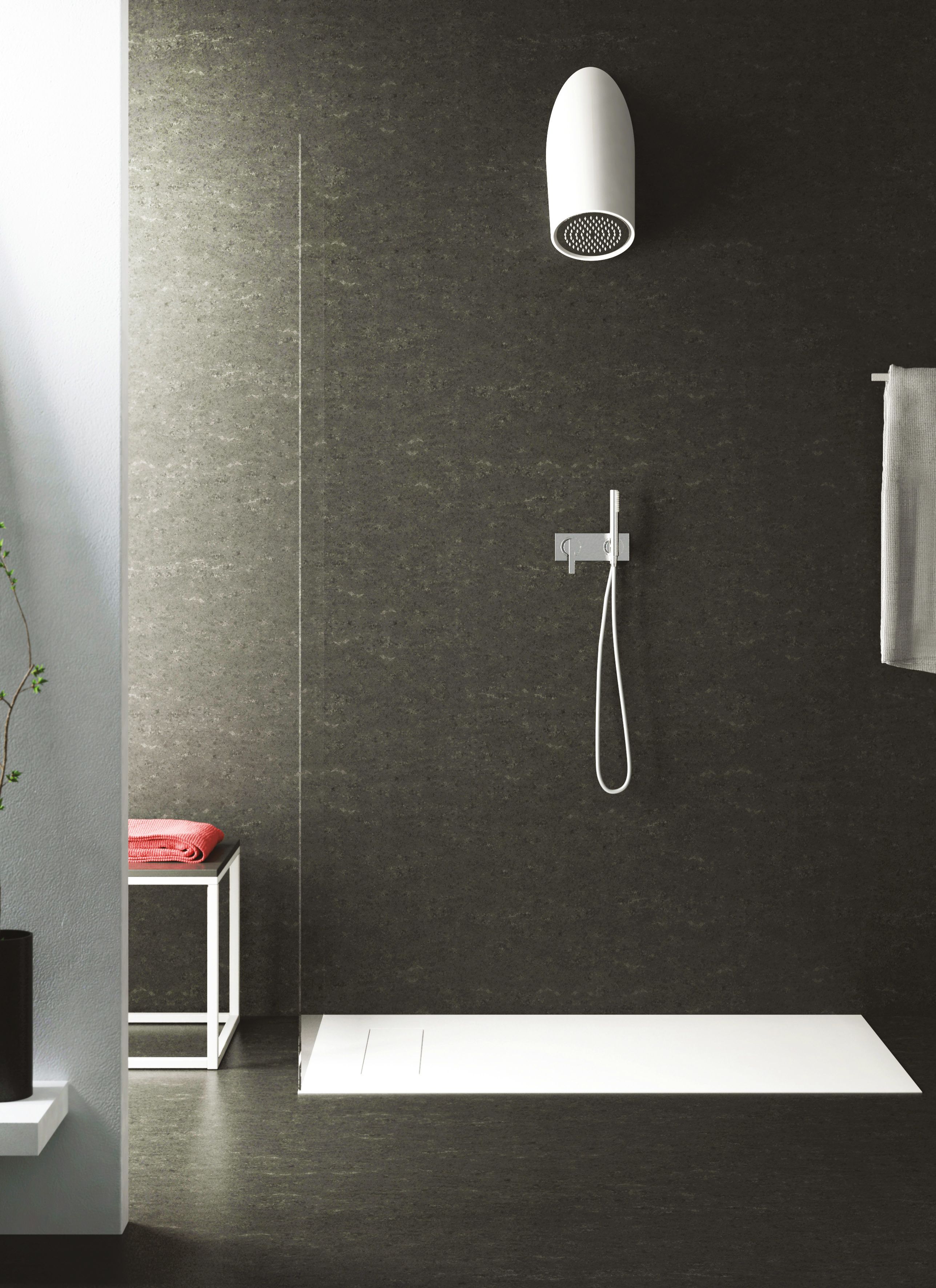 ESTRO SOFT Wall-mounted round Luxolid® overhead shower By Relax Design