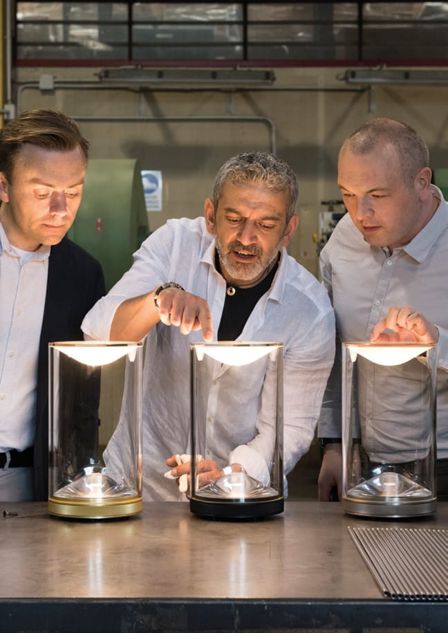 EVA LED glass table lamp with dimmer By Lumina | design Foster + Partners