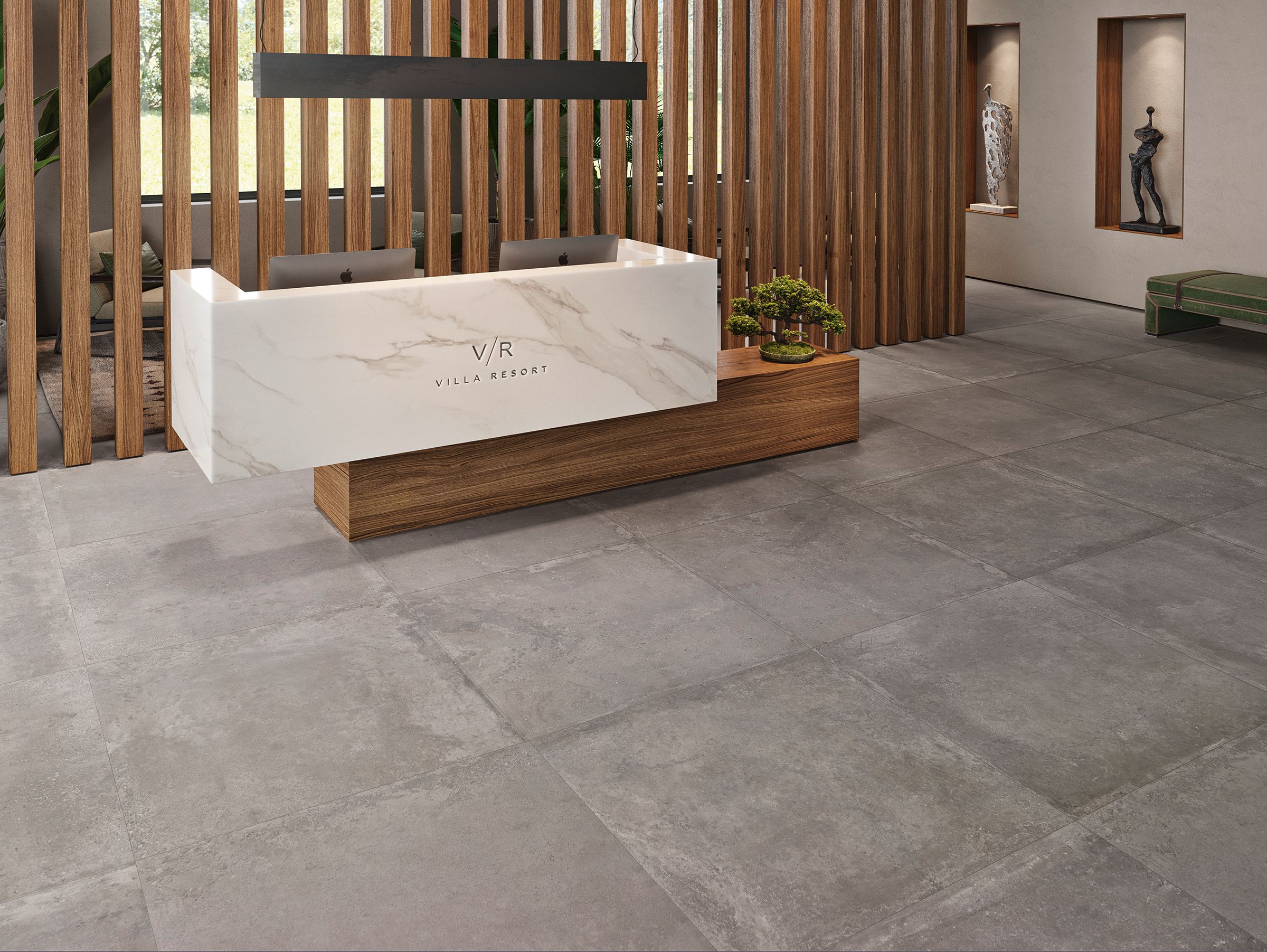 EVOKE Piso de grés porcelânico com efeito concreto By MARGRES