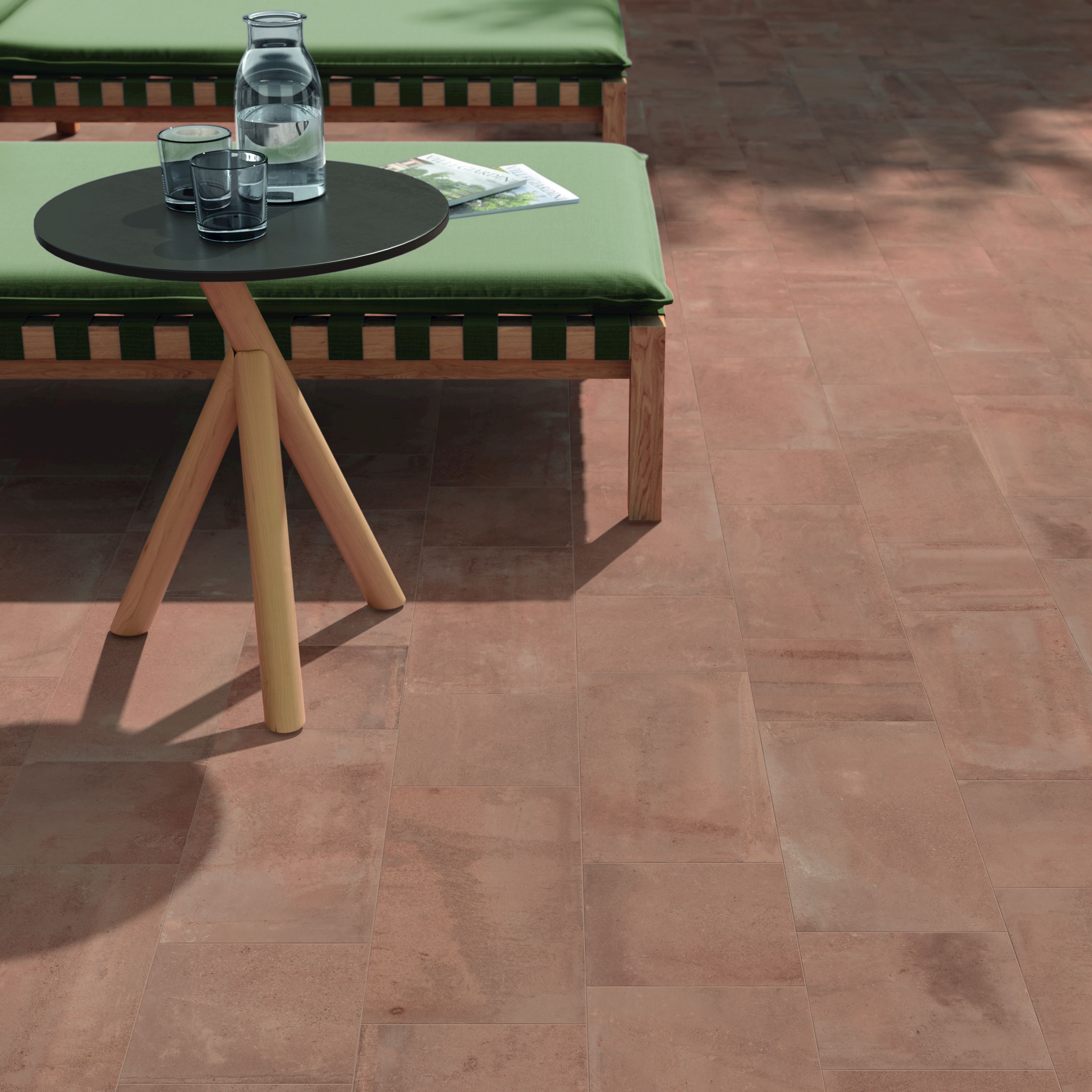 Porcelain stoneware outdoor floor tiles with terracotta effect EXTERNA ...