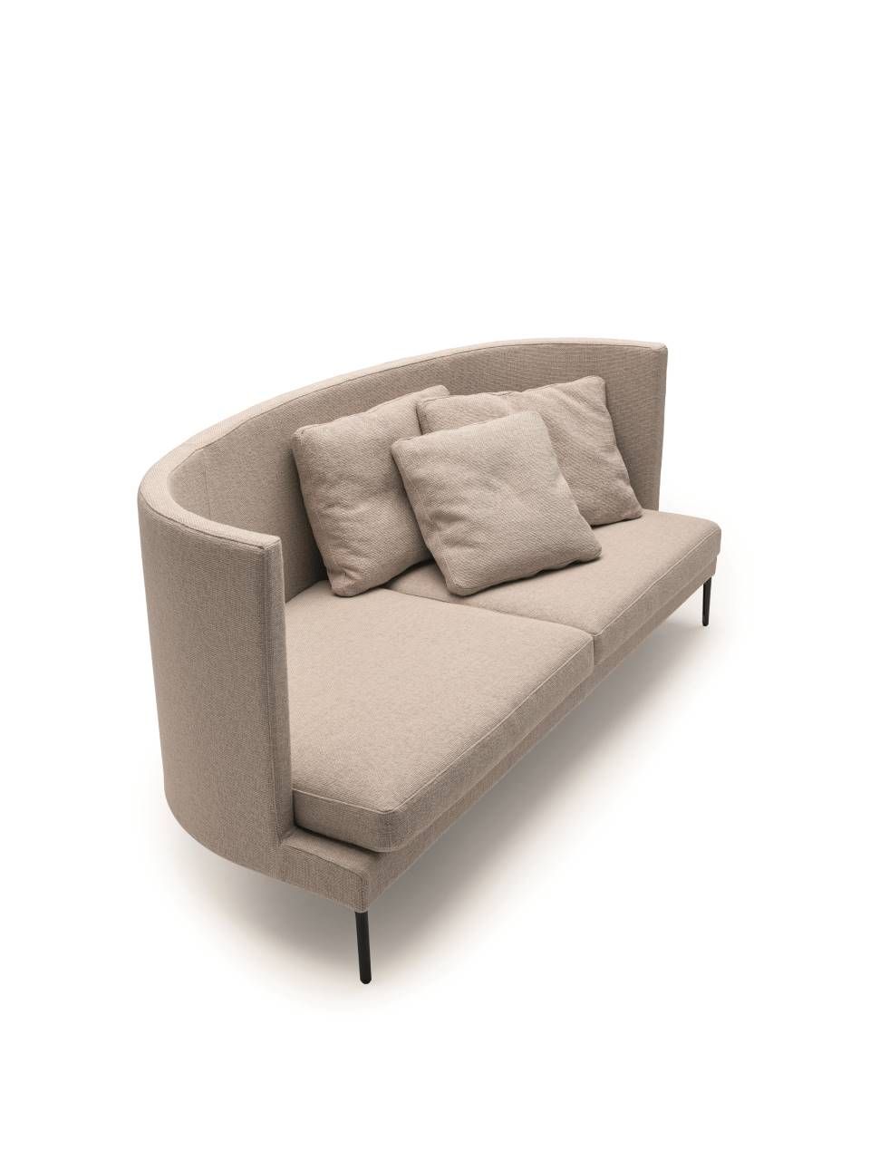 CLAN Sofá curvo de tela By Living Divani | design Piero Lissoni