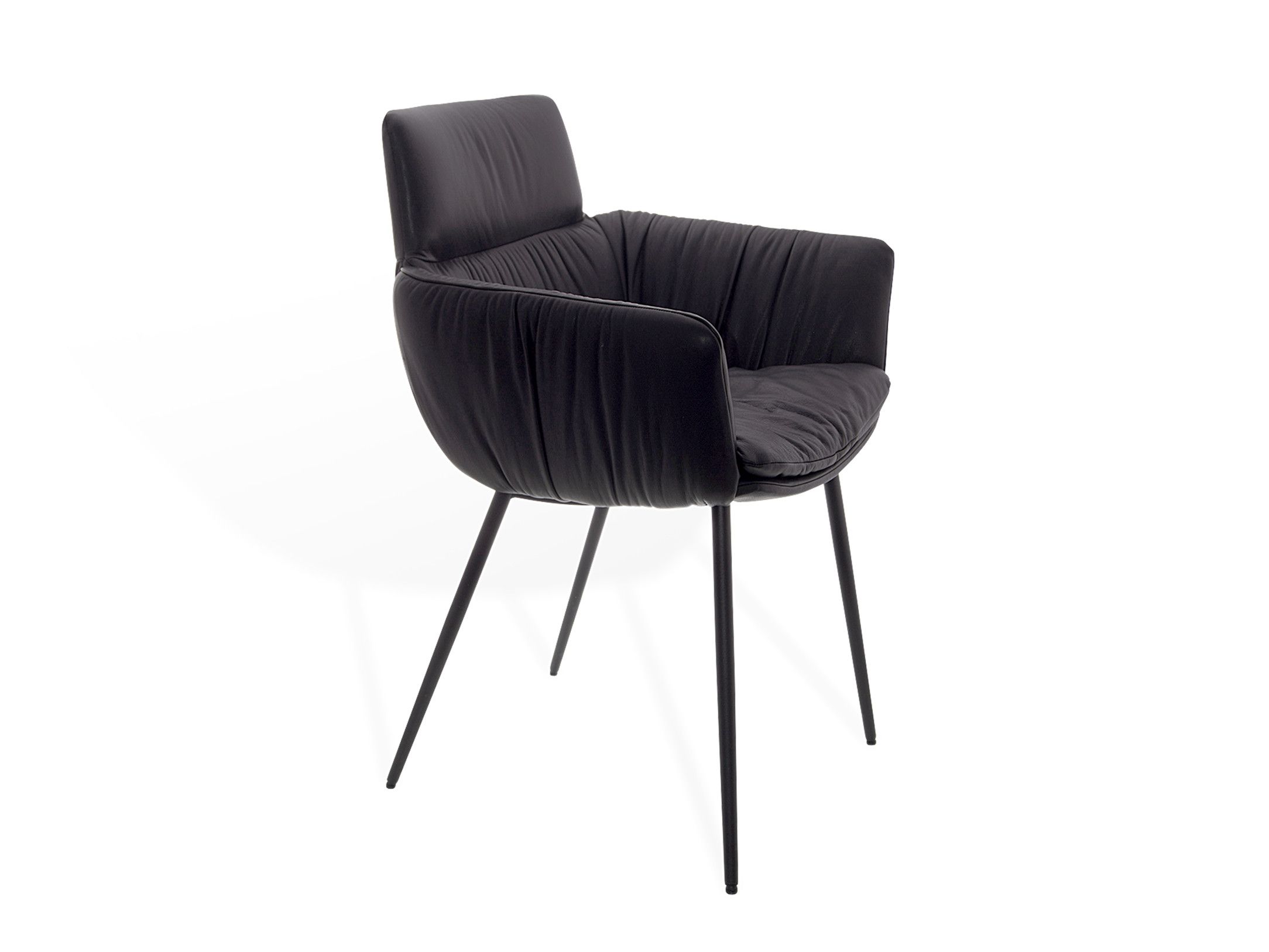 FAYE CASUAL Side chair with armrests and 4-leg-metal-frame conical By KFF