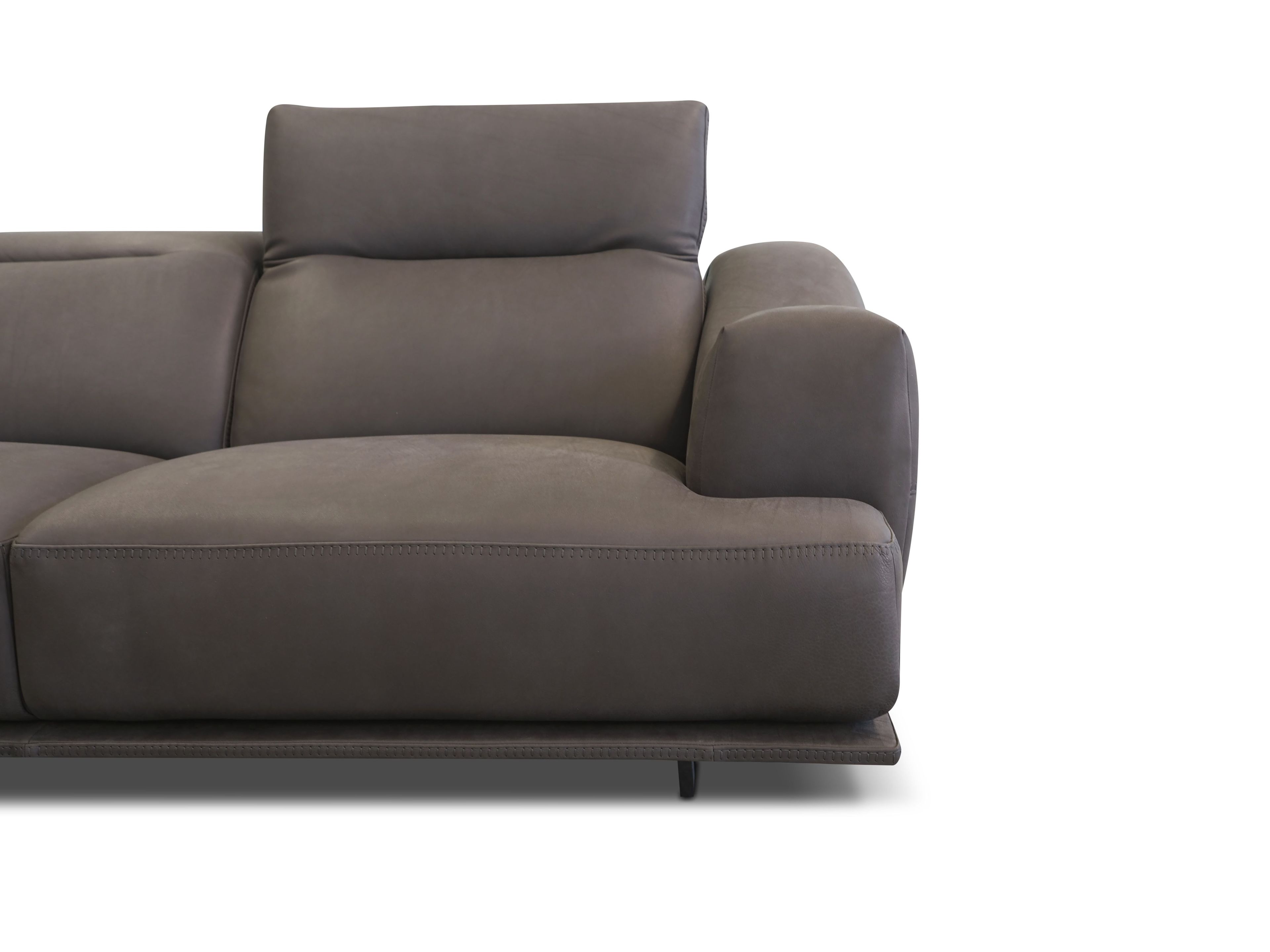 FELLINI | Sofá de esquina Sofá de cuero de esquina con reposacabeza By Rossini Sofas