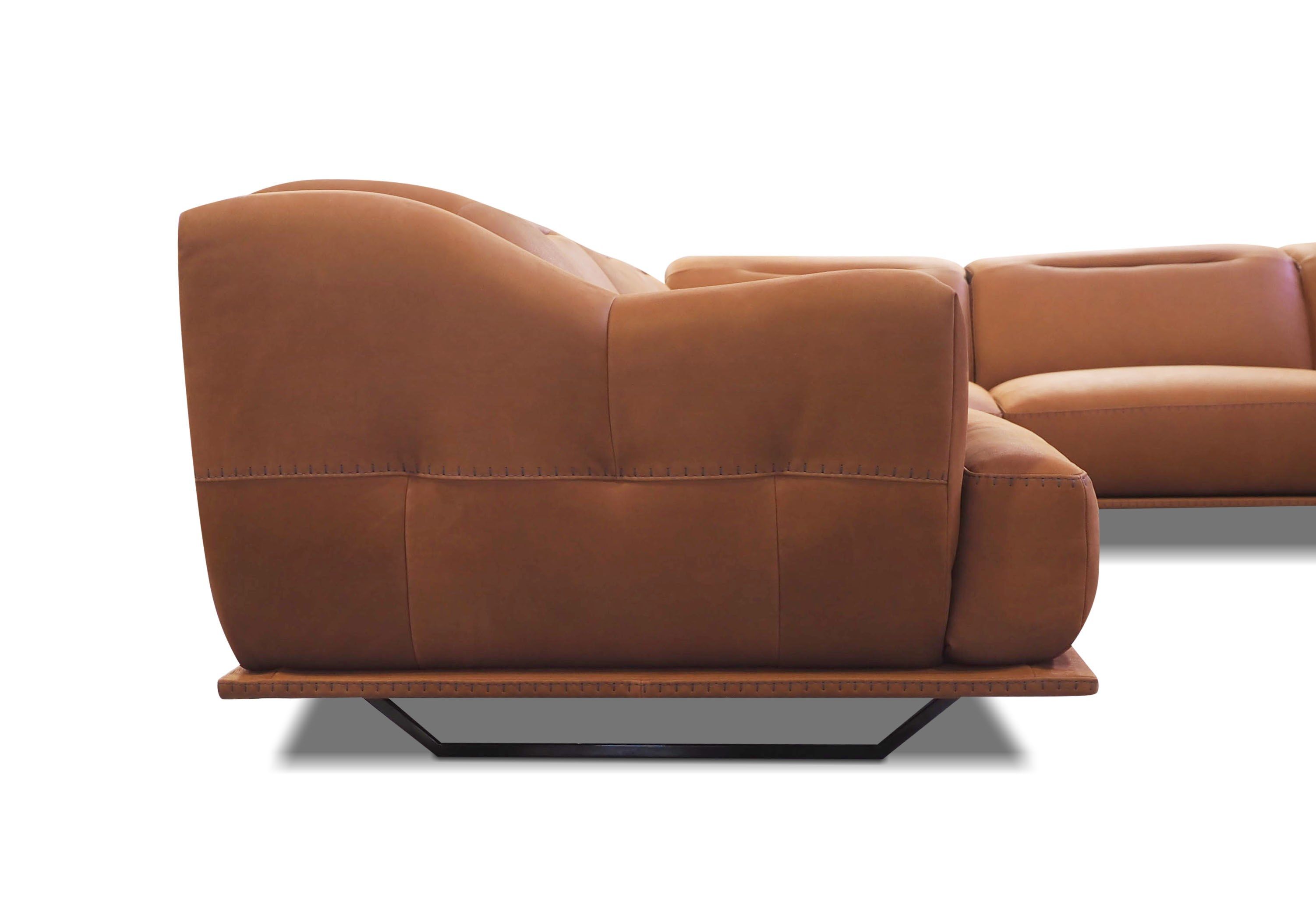 FELLINI | Sofá con chaise-longue Sofá de cuero de esquina con chaise-longue By Rossini Sofas