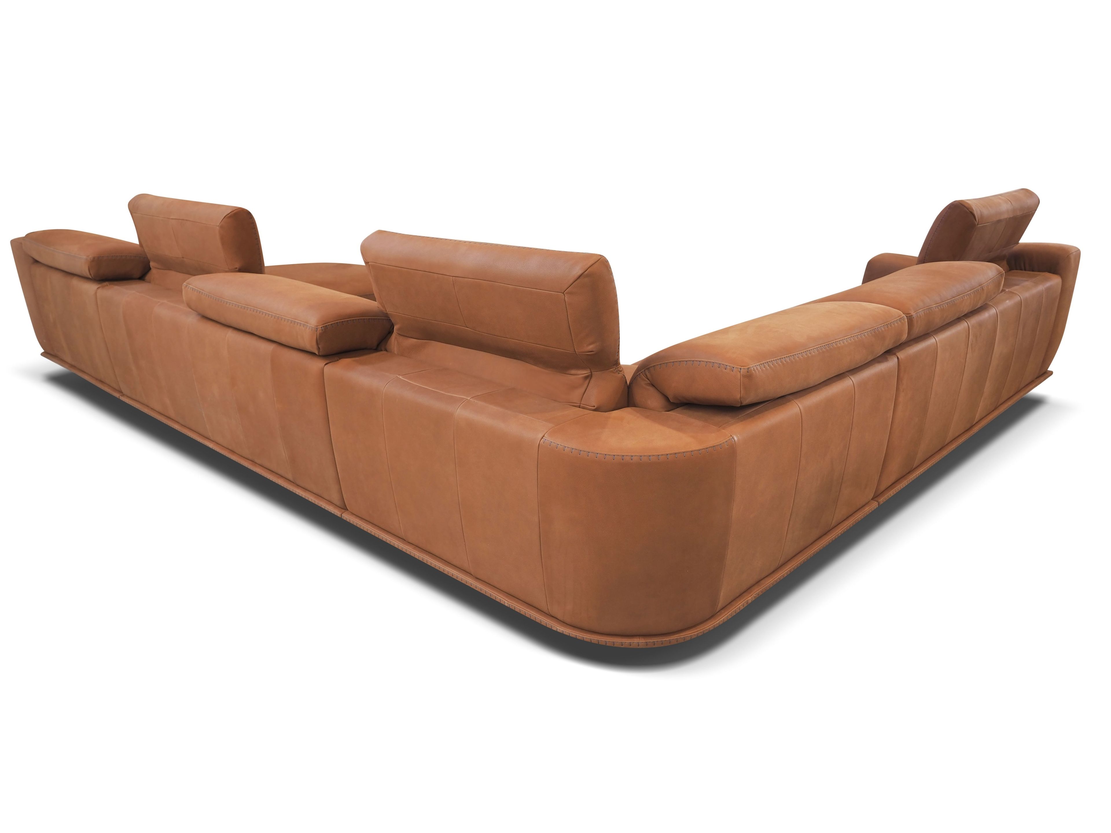 FELLINI | Sofá con chaise-longue Sofá de cuero de esquina con chaise-longue By Rossini Sofas
