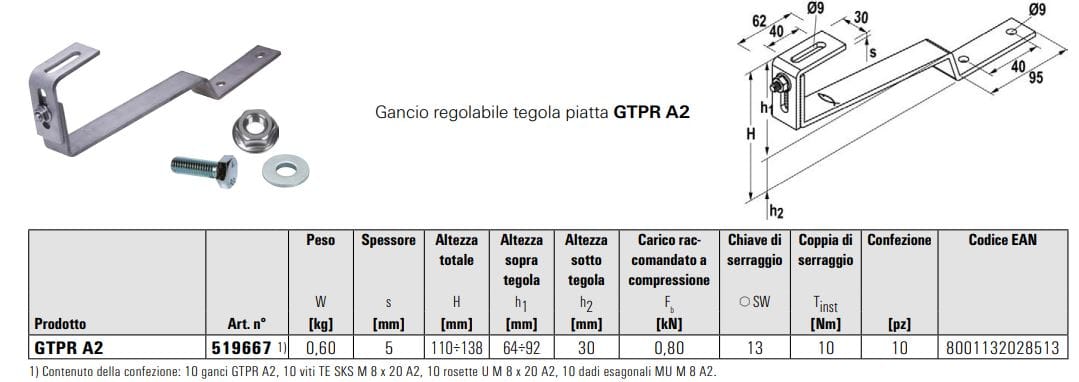 Fischer GTPR A2 Sistema de fijación para tejas By fischer