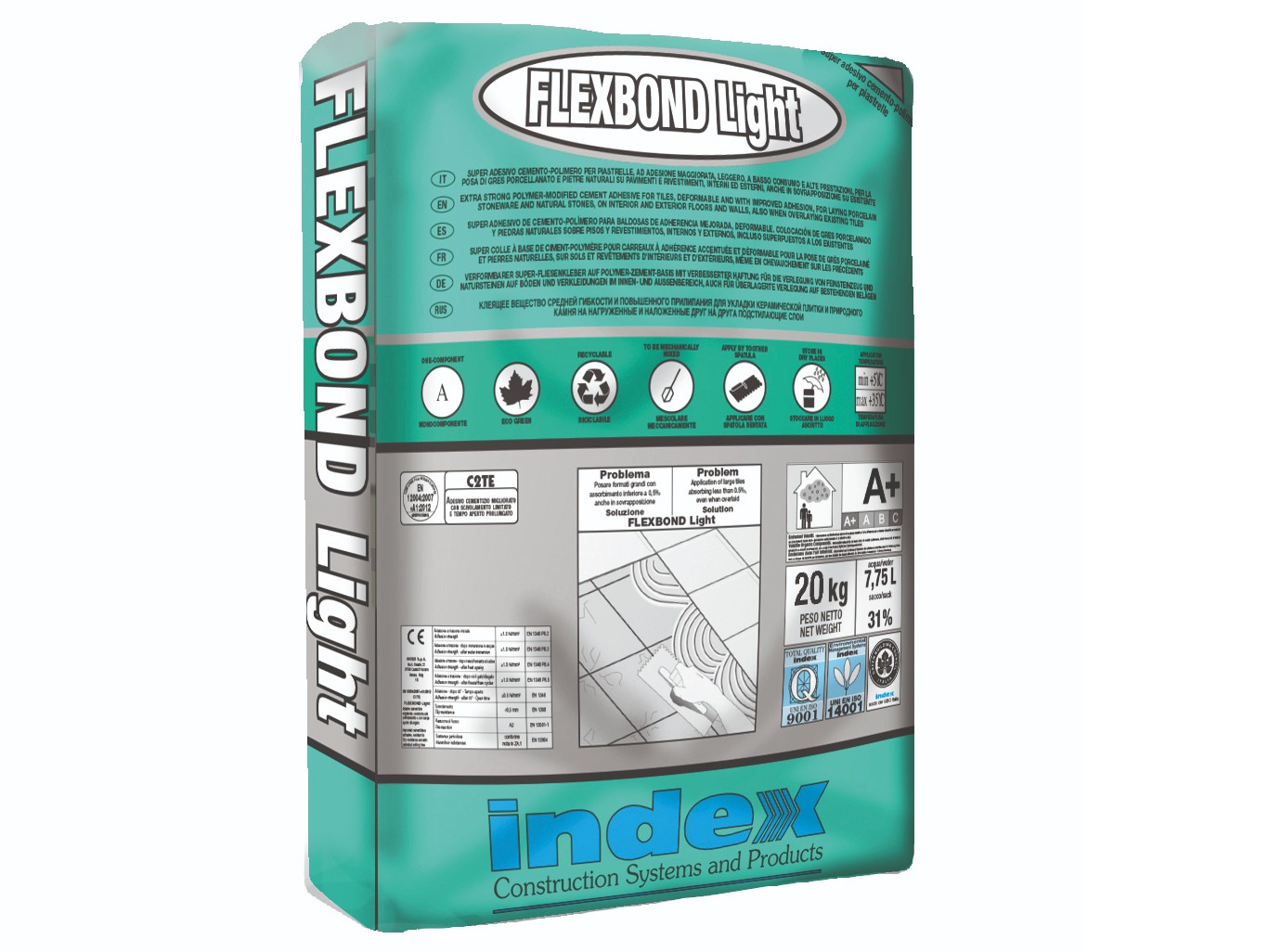 Super adesivo cemento-polimero leggero FLEXBOND Light S2 By INDEX