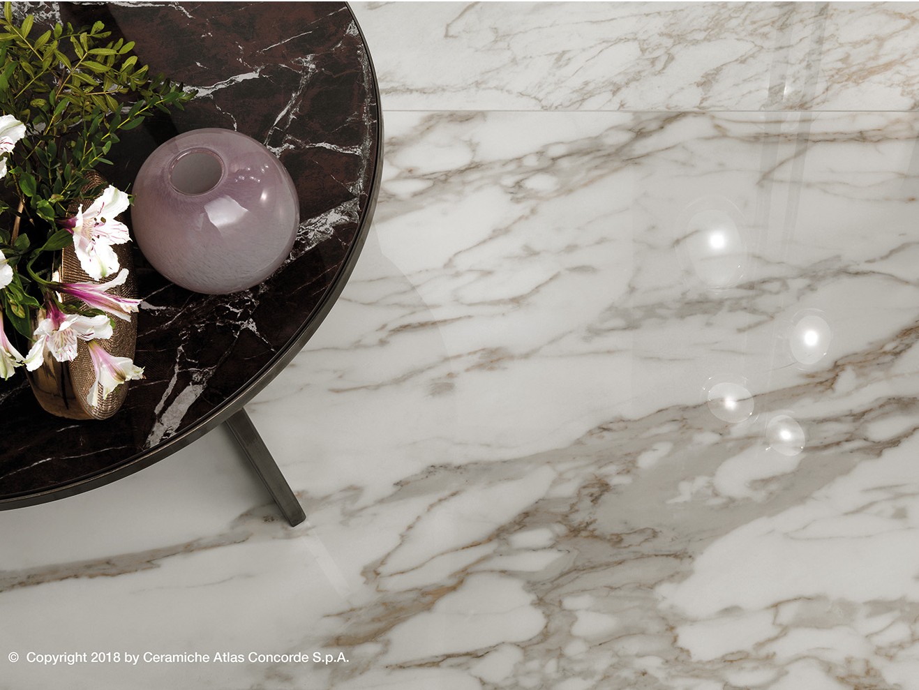 MARVEL EDGE Porcelain stoneware flooring with marble effect By Atlas ...