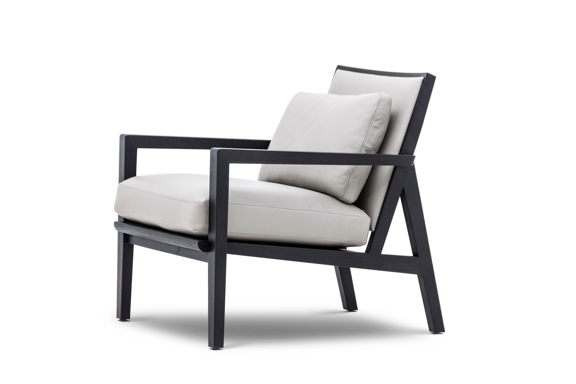 FLORA Leather armchair with armrests By CAMERICH