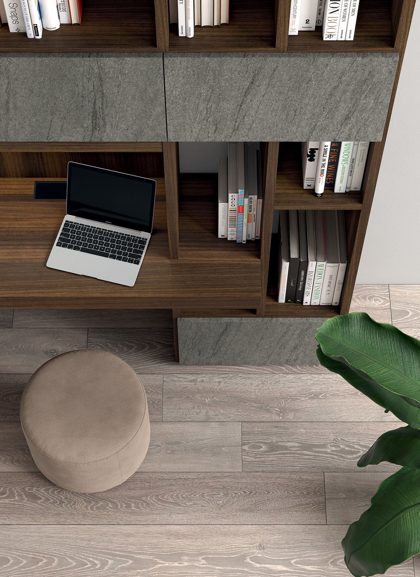 FLOW | Storage wall with secretary desk By Colombini Casa