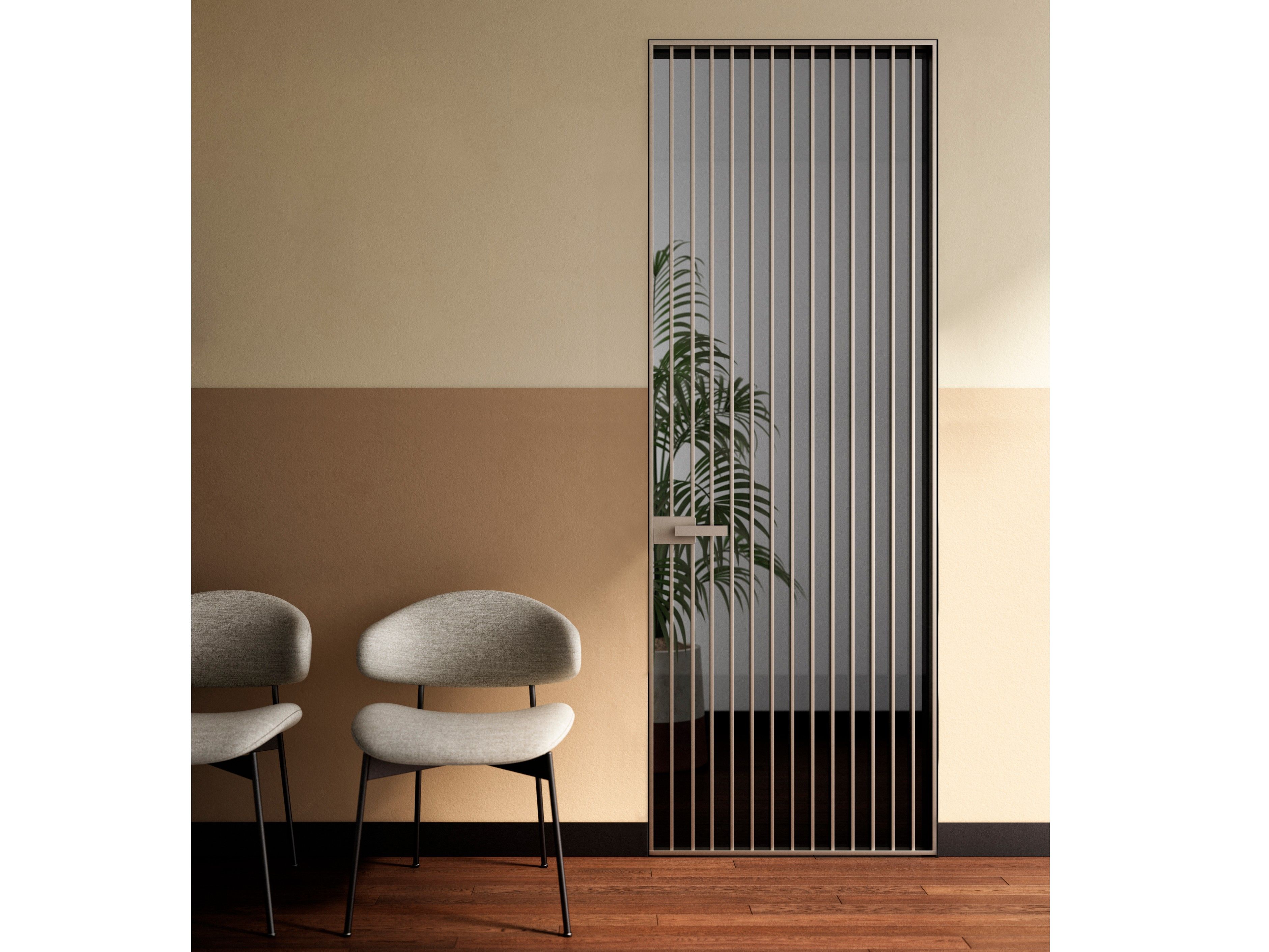 RI-TRAIT 8B Hinged flush-fitting glass and aluminium door By ALBED ...