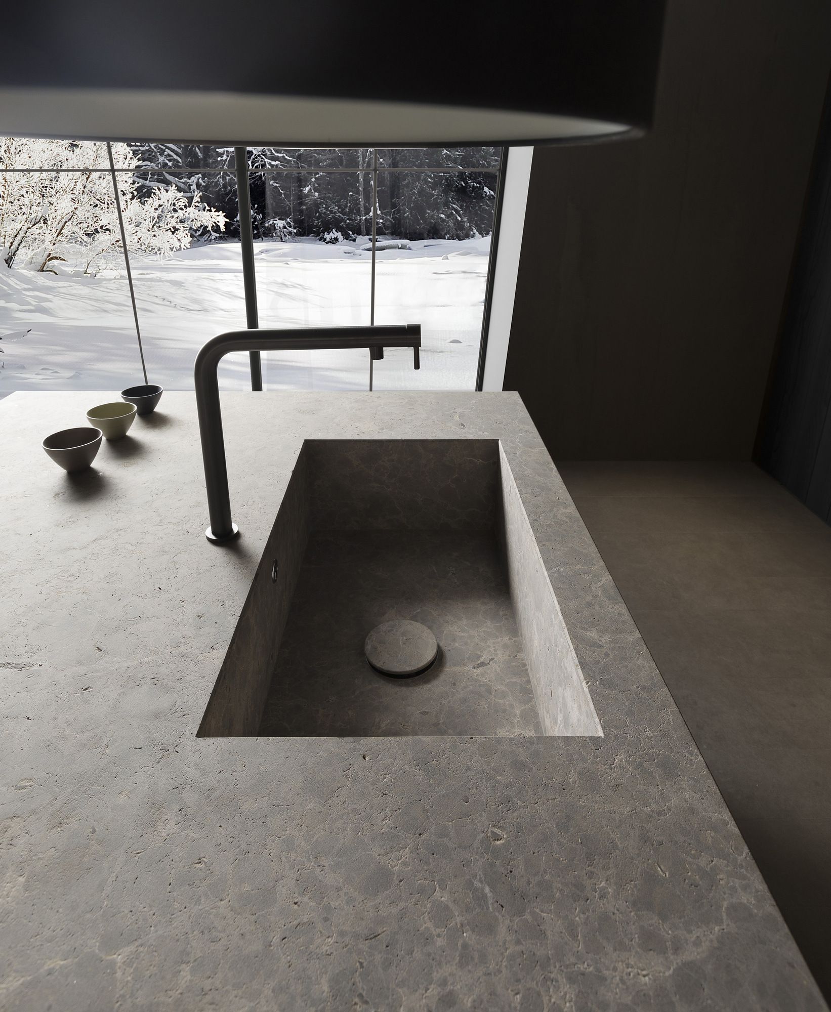 Cedarwood kitchen with island with integrated handles FLY FLOAT Fly ...