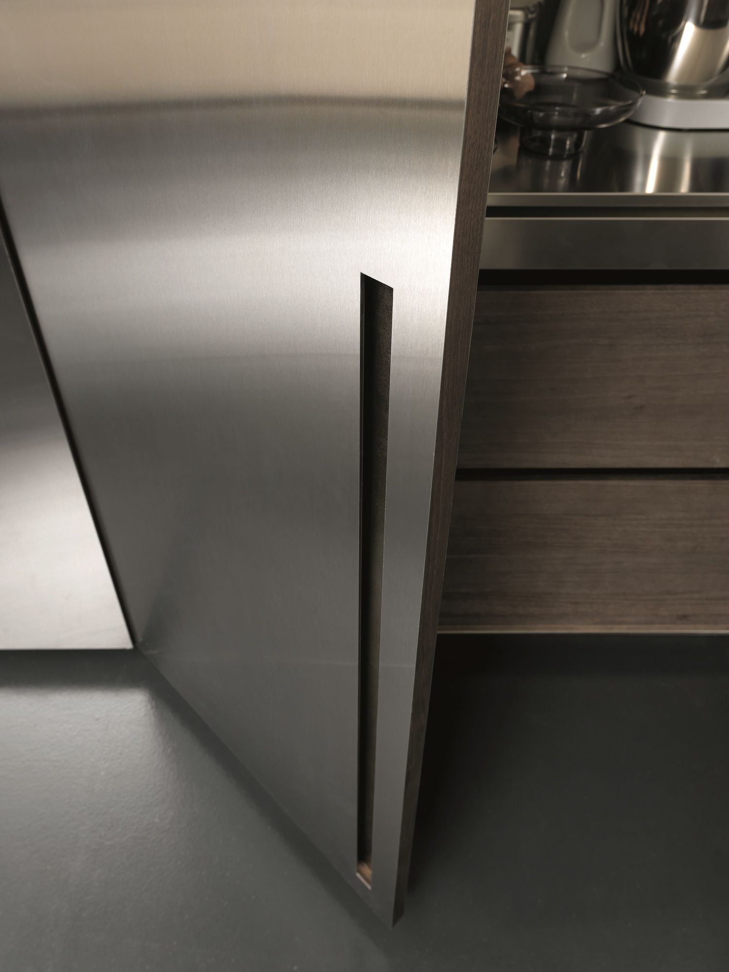 FLY Stainless steel and wood kitchen with island By MODULNOVA | design ...