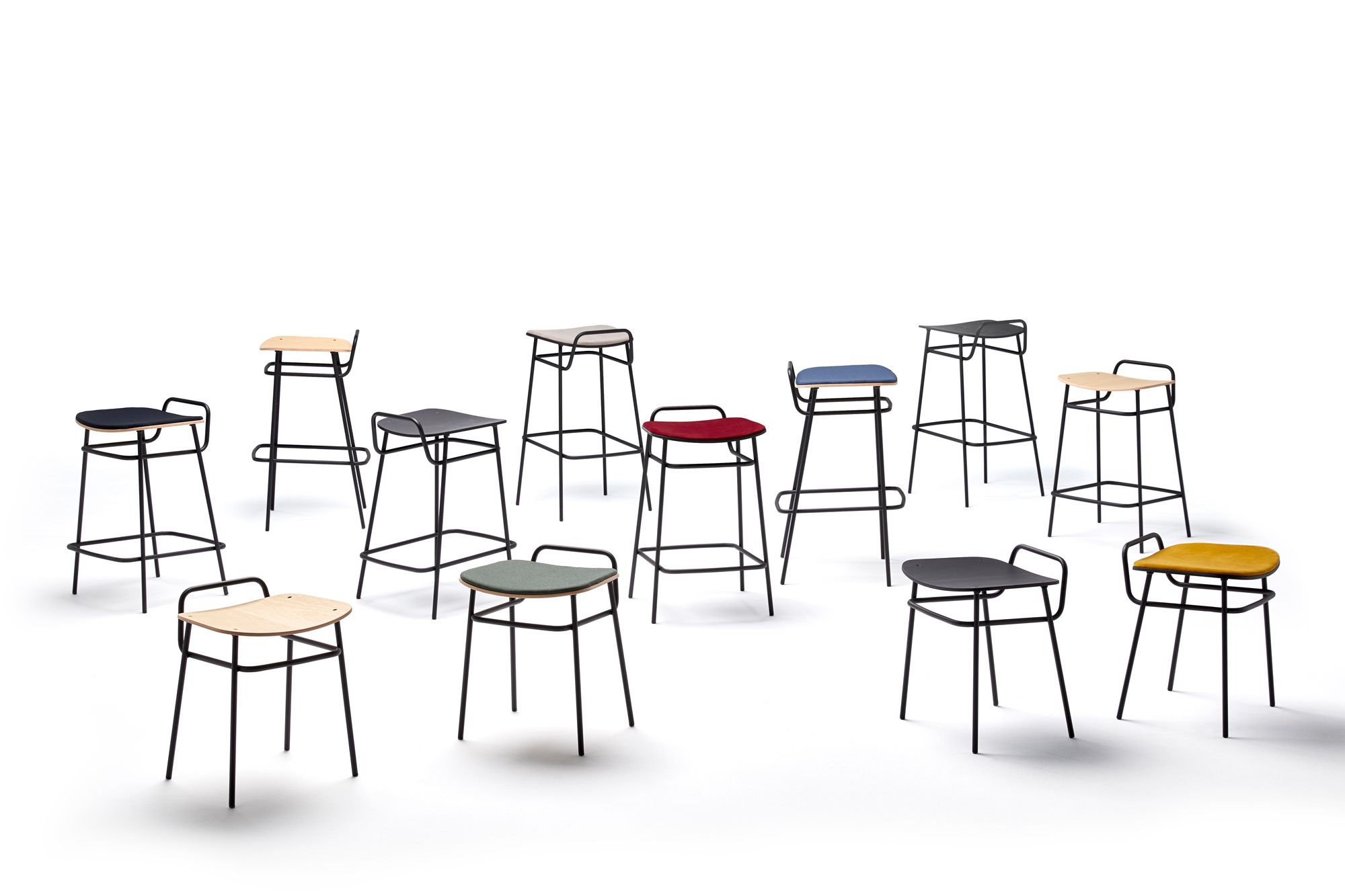 FOSCA High metal stool with padded seat By Blasco&Vila | design ...