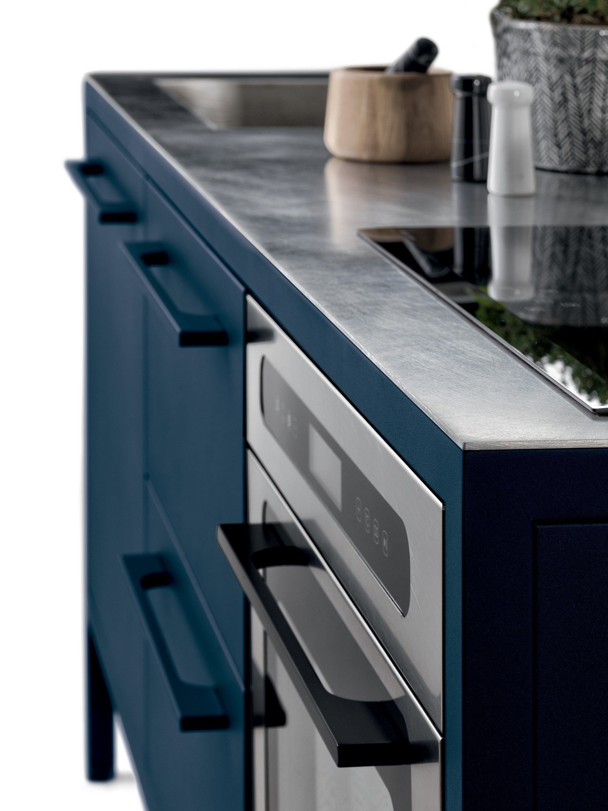 FRAME KITCHEN 3 UNITS Metal mini kitchen with handles By Fantin ...