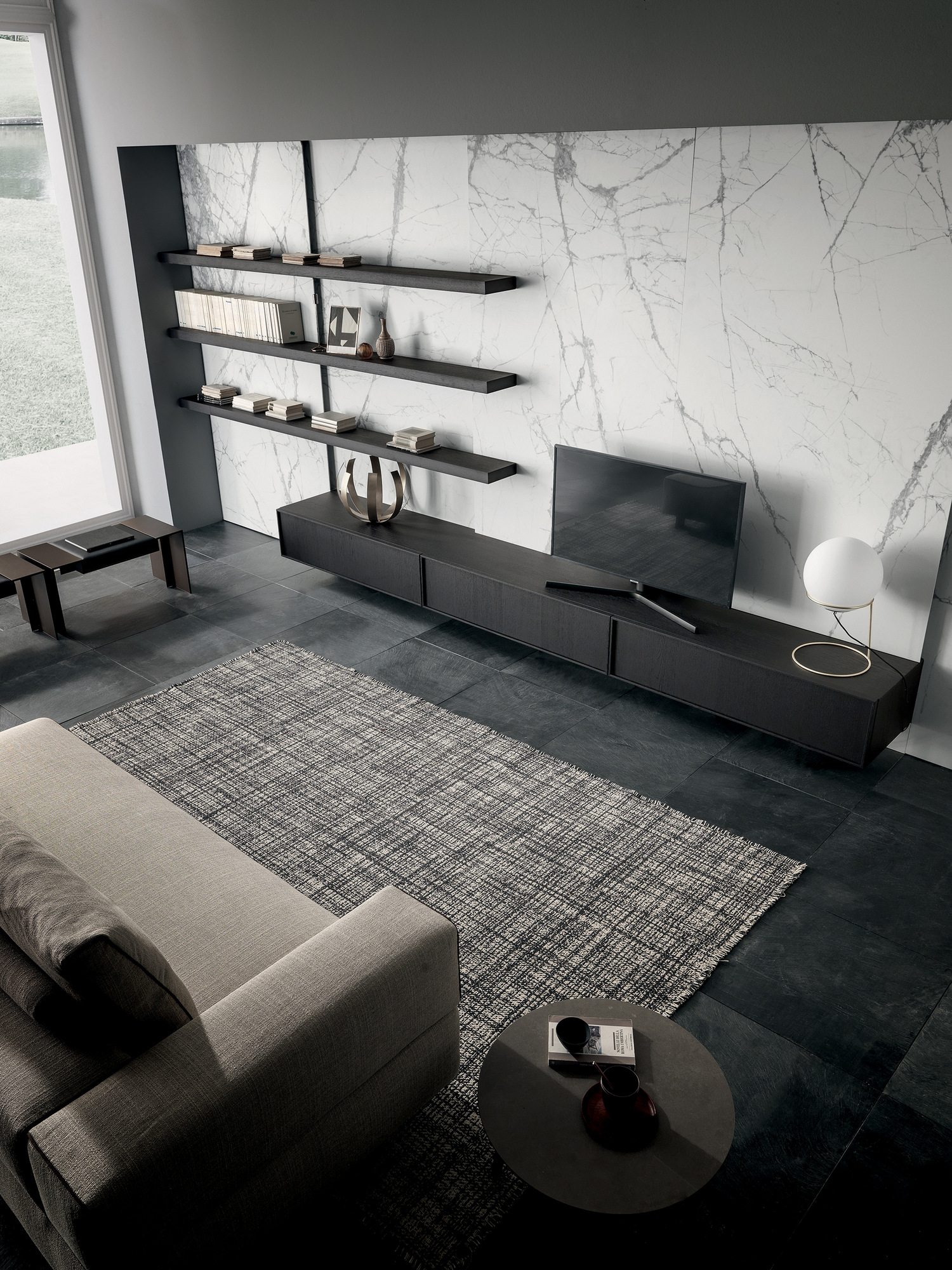 FRAME | Storage wall with integrated lighting Frame Collection By MODULNOVA