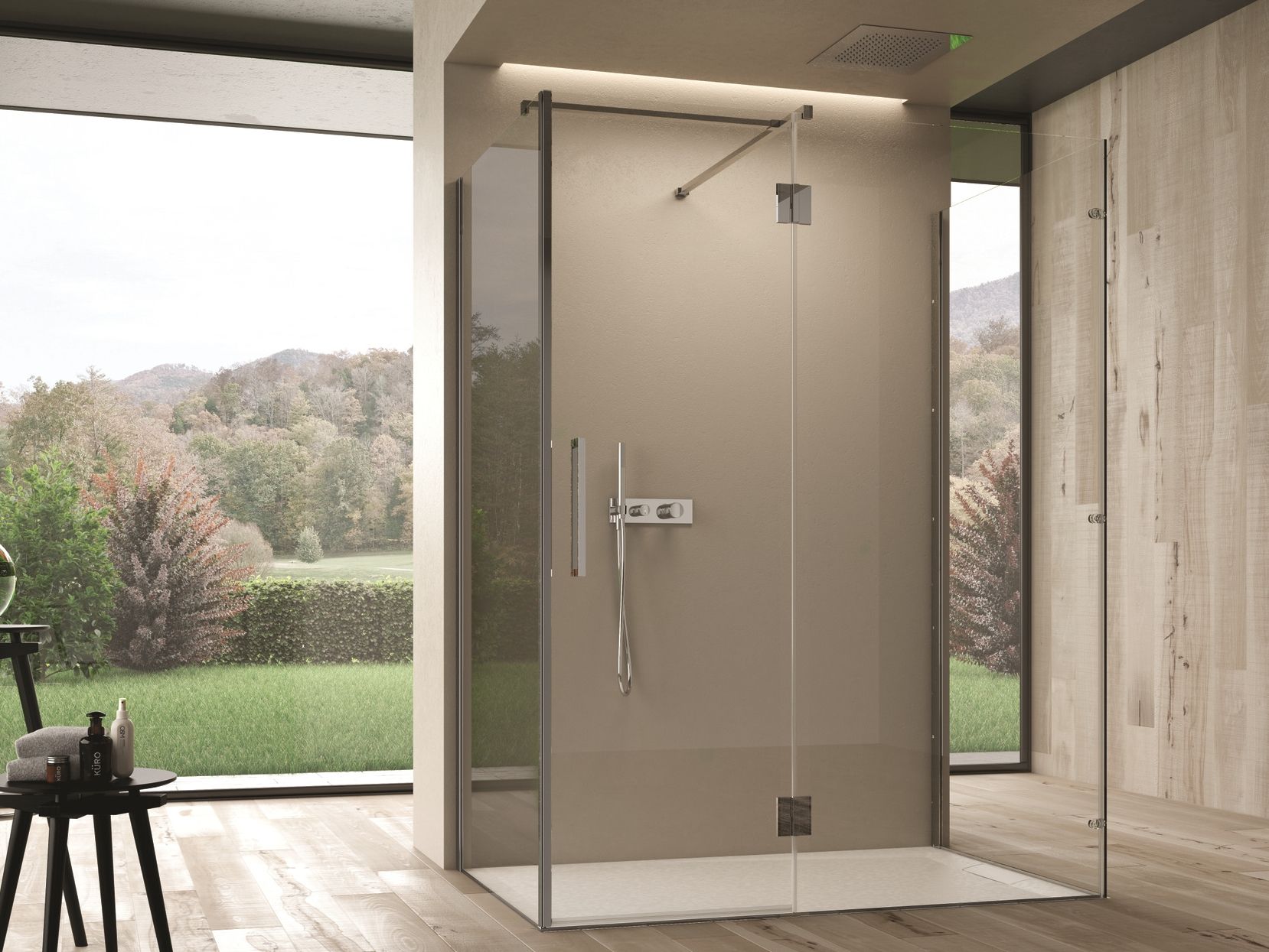 EASY Free standing rectangular glass shower cabin By DISENIA