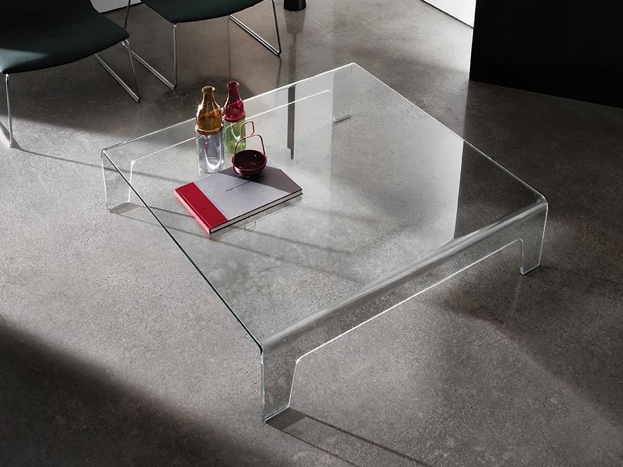 FROG Low glass coffee table By Sovet italia | design Lievore Altherr Molina