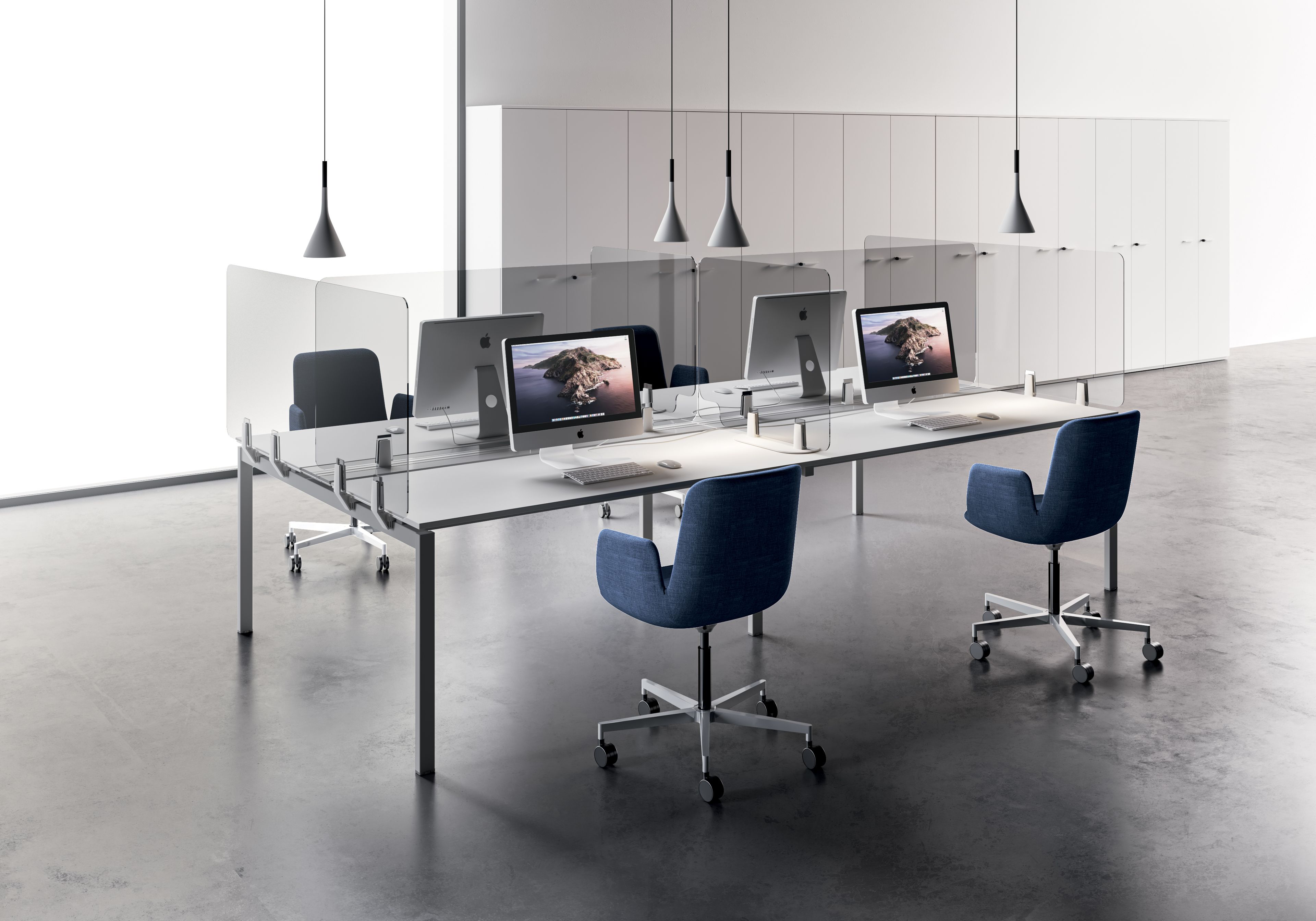 FRONTAL PANELS&SCREENS Modular glass desktop partition By DVO