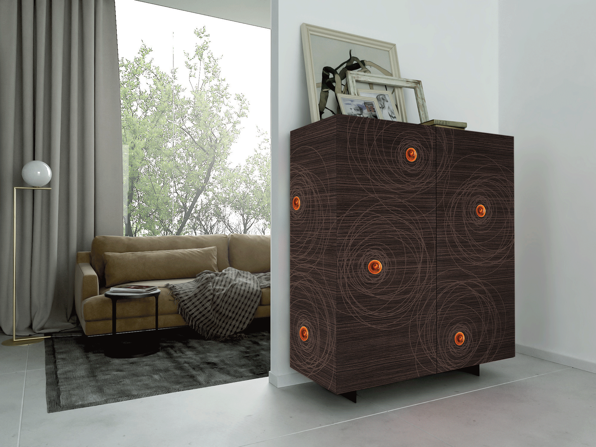 G-ROUND WOOD | Highboard Highboard By PICTOOM | design Massimo Ballardin