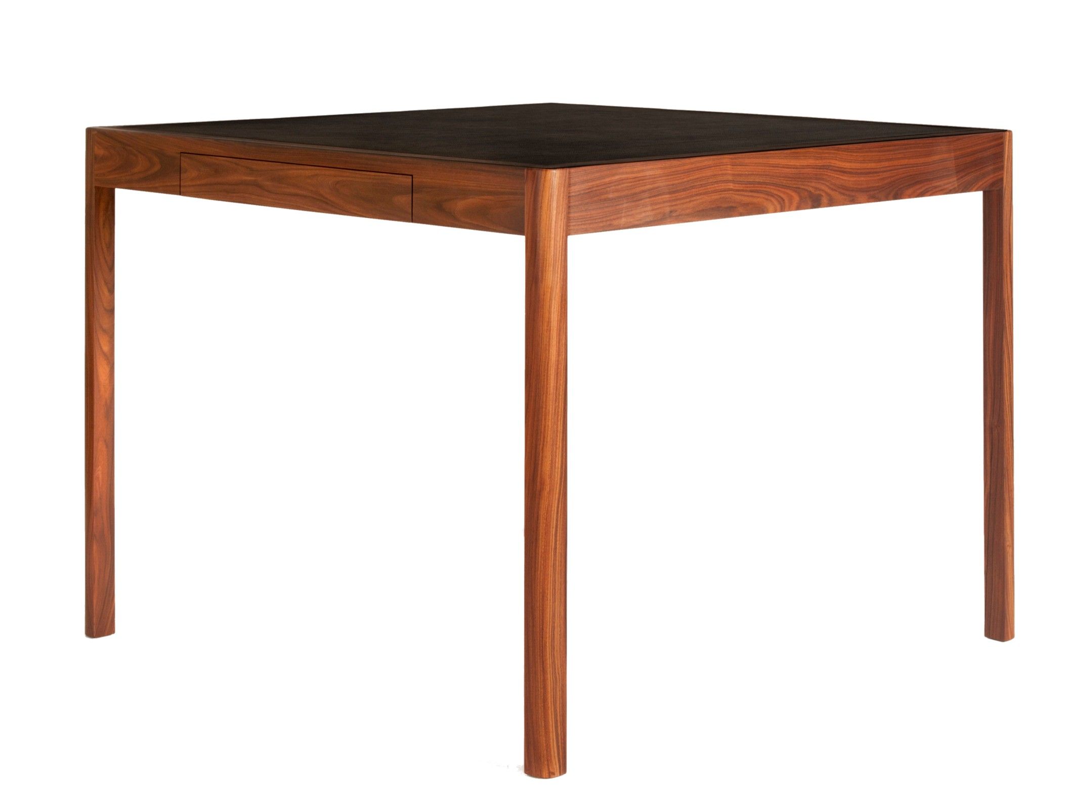 LEATHER DESK Square solid wood games table with leather top By ...