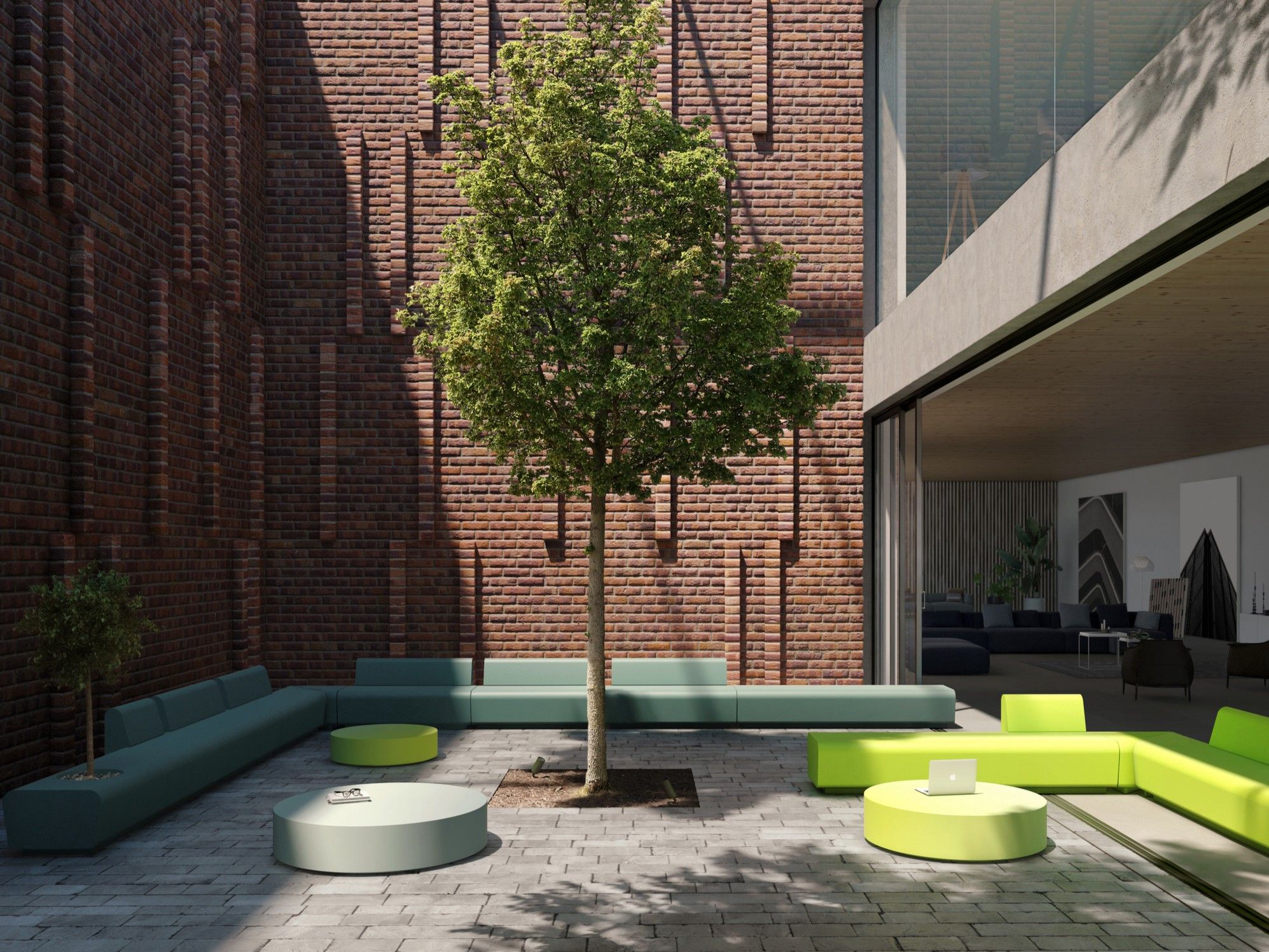 HUB | Garden bench with integrated planter Hub Collection By Cridea ...