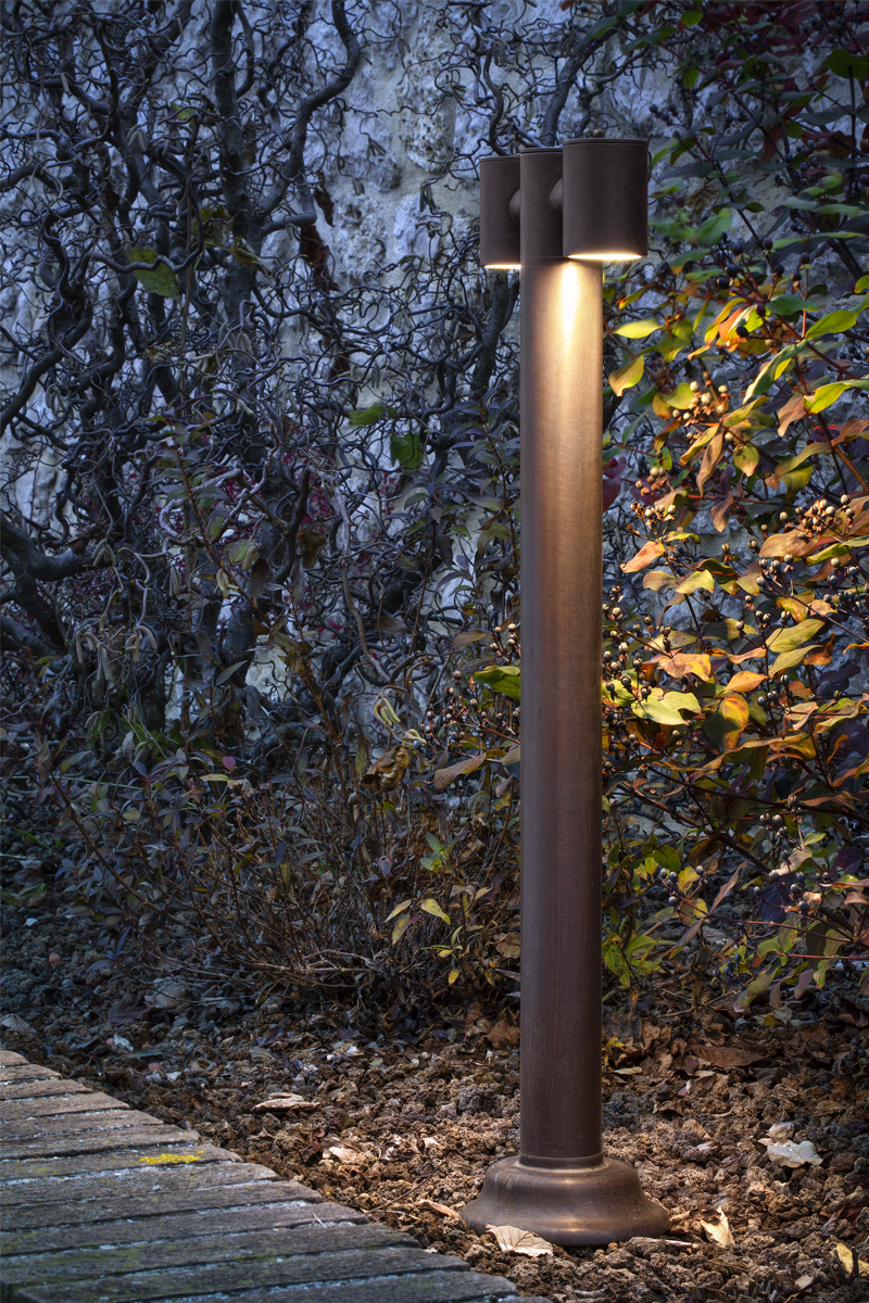 ABARTH LED brass garden lamp post By Aldo Bernardi