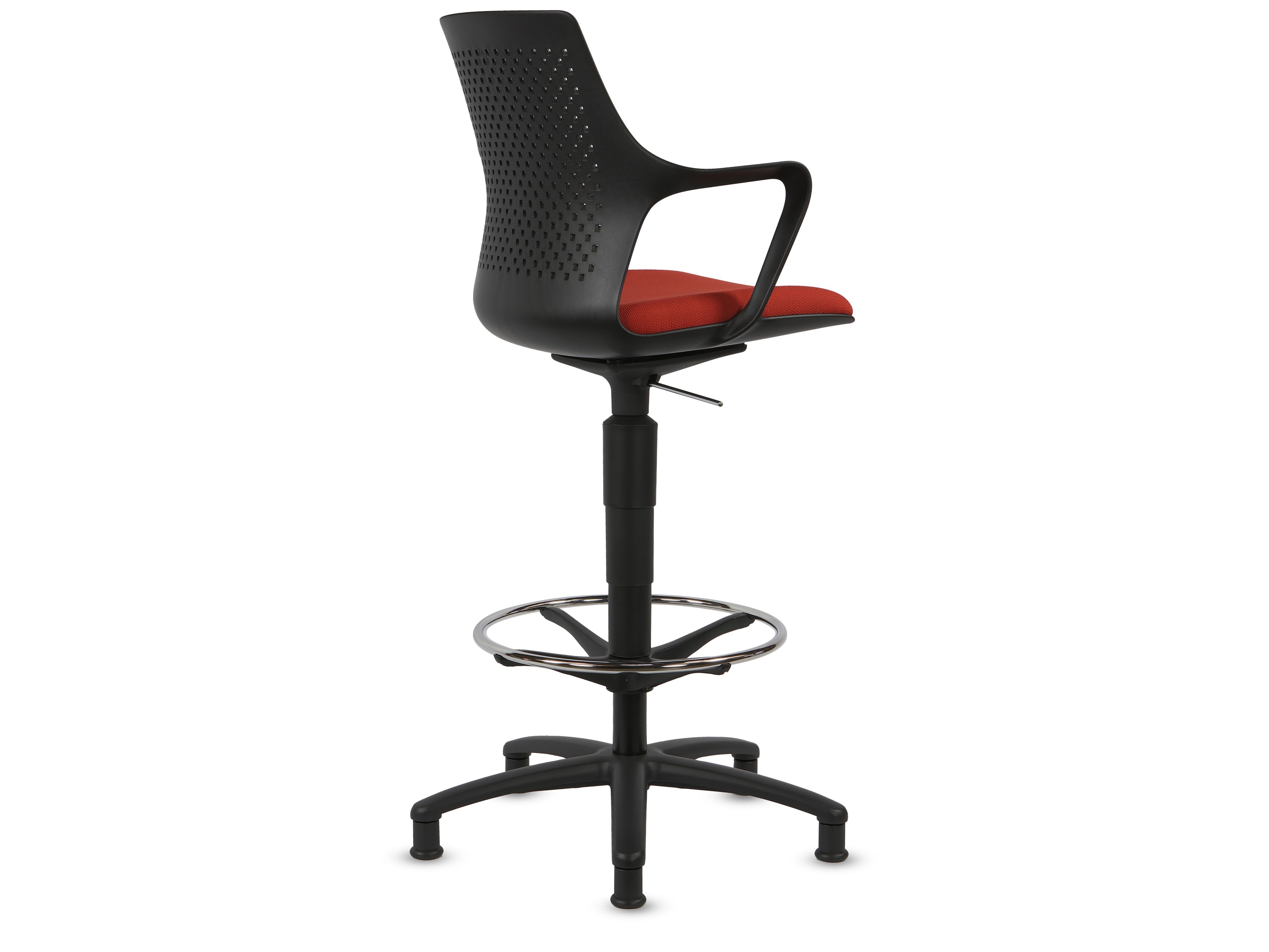 JOY 500 H Swivel Nylon® stool with armrests with 5-spoke base By TALIN