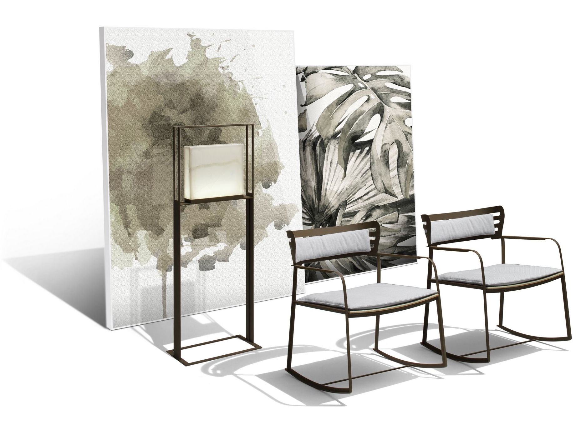 GEA Rocking low lounge chair By Giorgetti | design Chi Wing Lo
