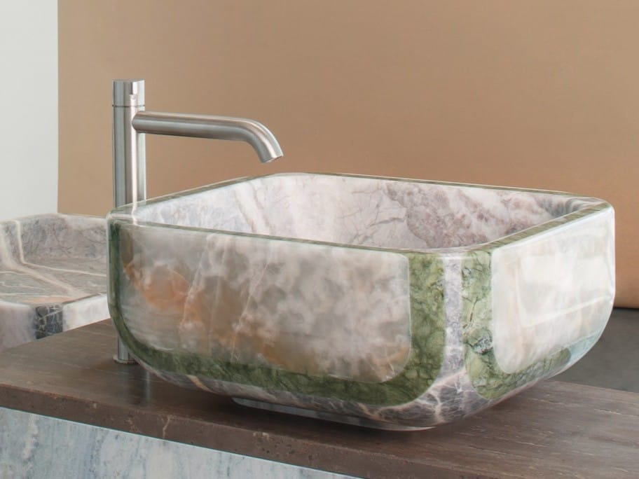GEODE Single countertop marble sink By MARGRAF | design Cristina Celestino