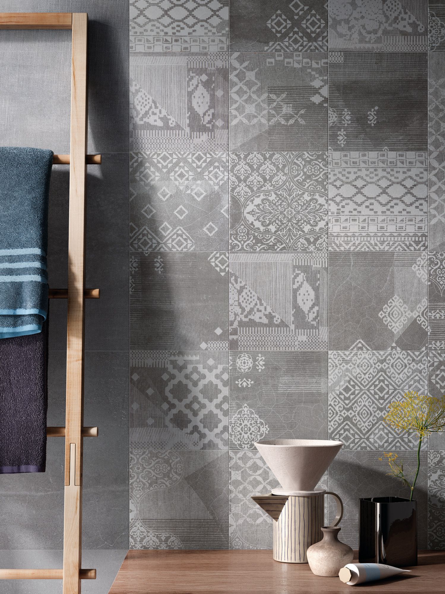 Indoor porcelain stoneware wall/floor tiles GESSO VELVET BLACK Gesso ...