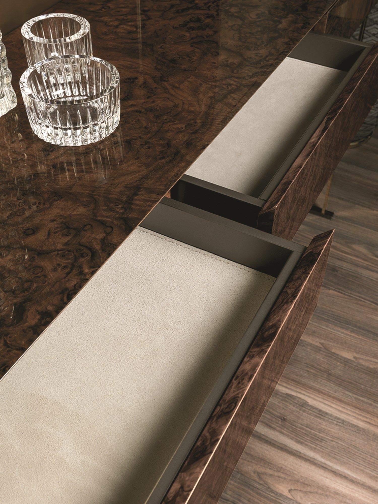 GINZA EVO Rectangular wooden console table with drawers By Longhi ...