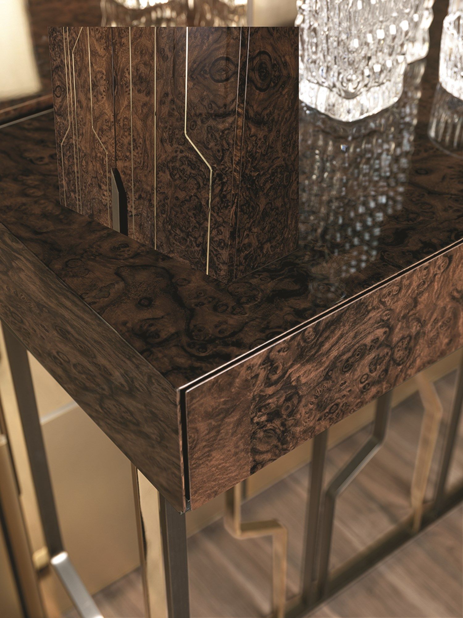 GINZA EVO Rectangular wooden console table with drawers By Longhi ...