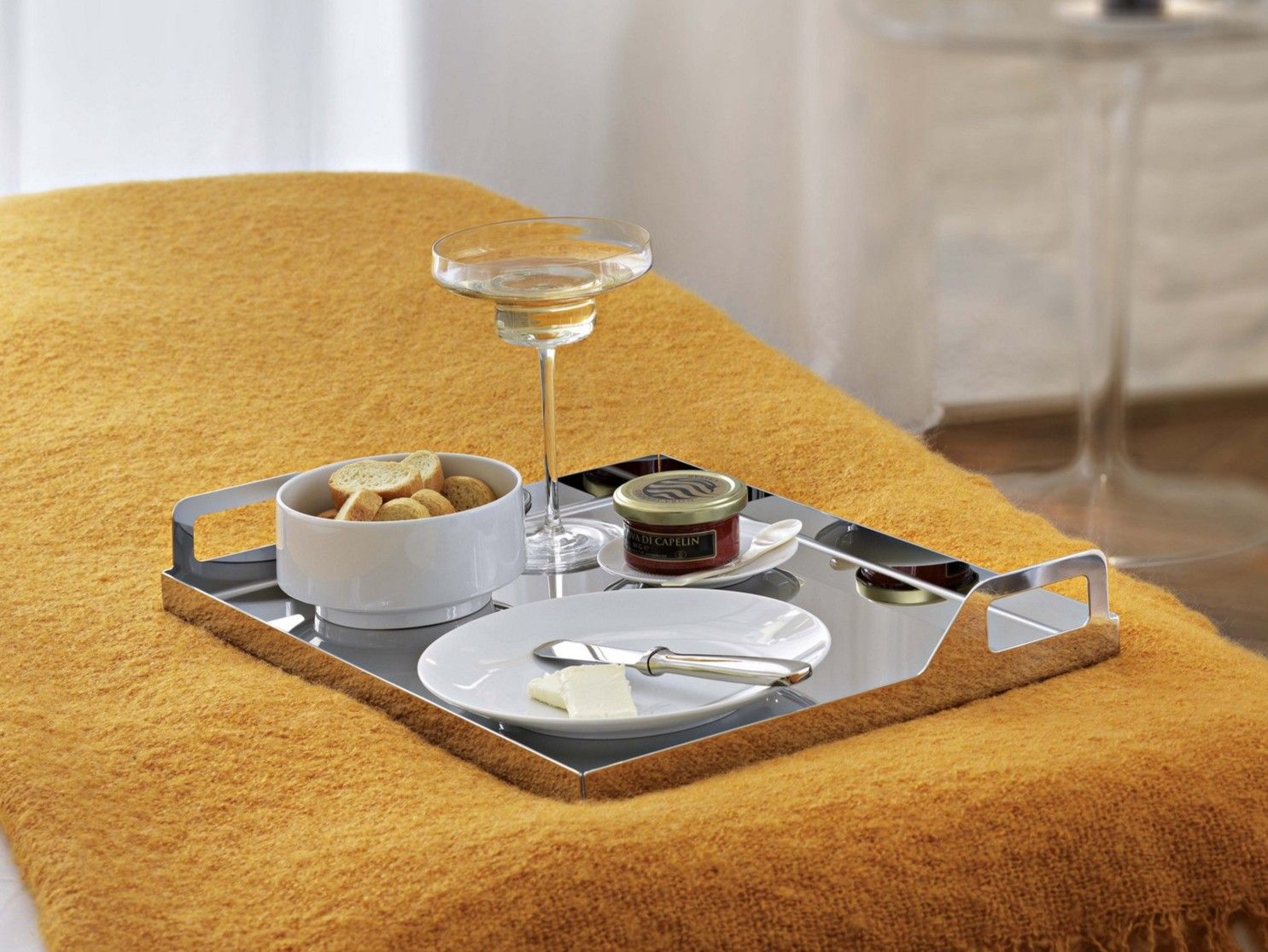 GIO PONTI | Tray Rectangular stainless steel tray By Sambonet