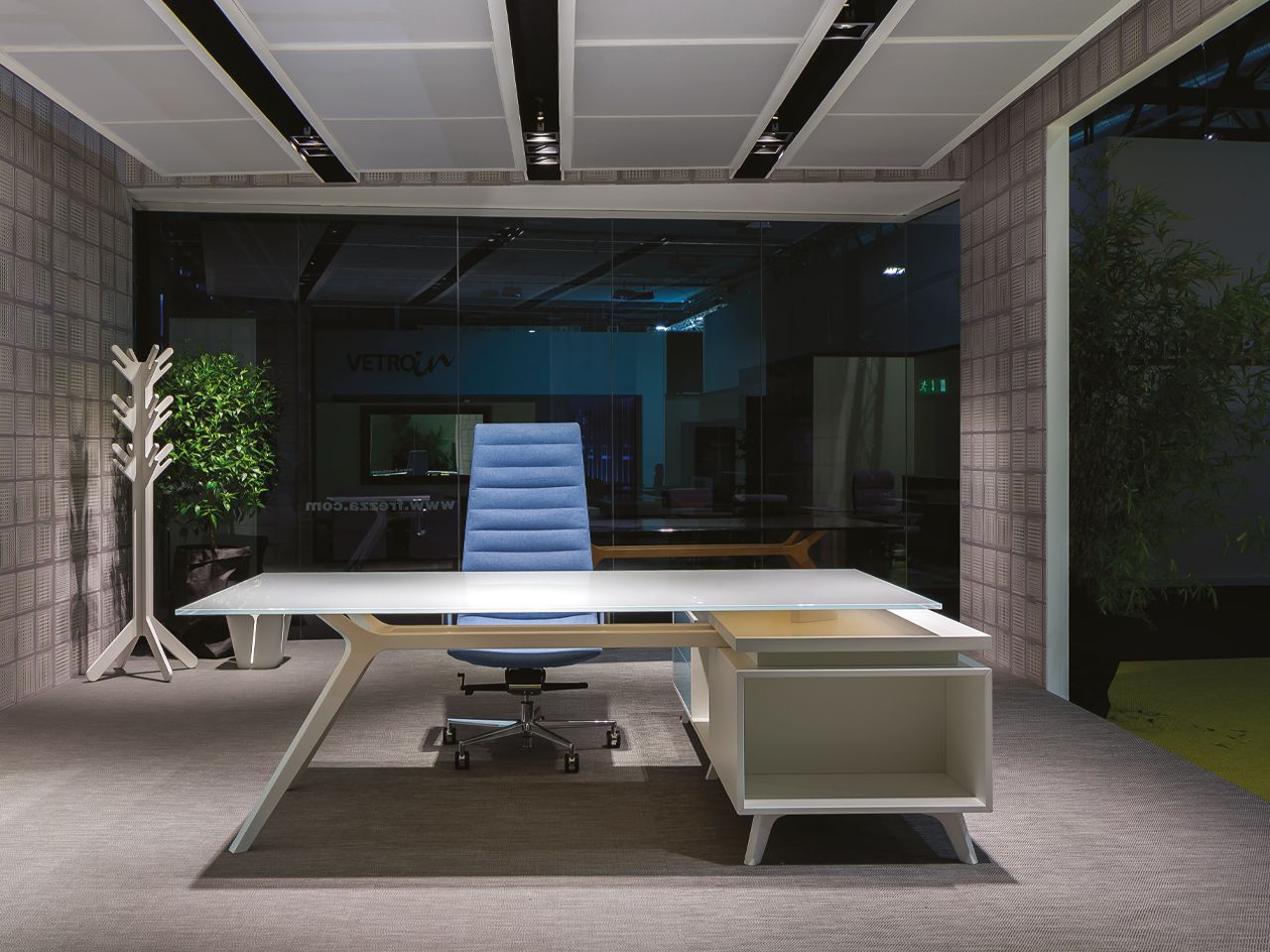 DR Sectional rectangular wood and glass office desk By FREZZA | design ...