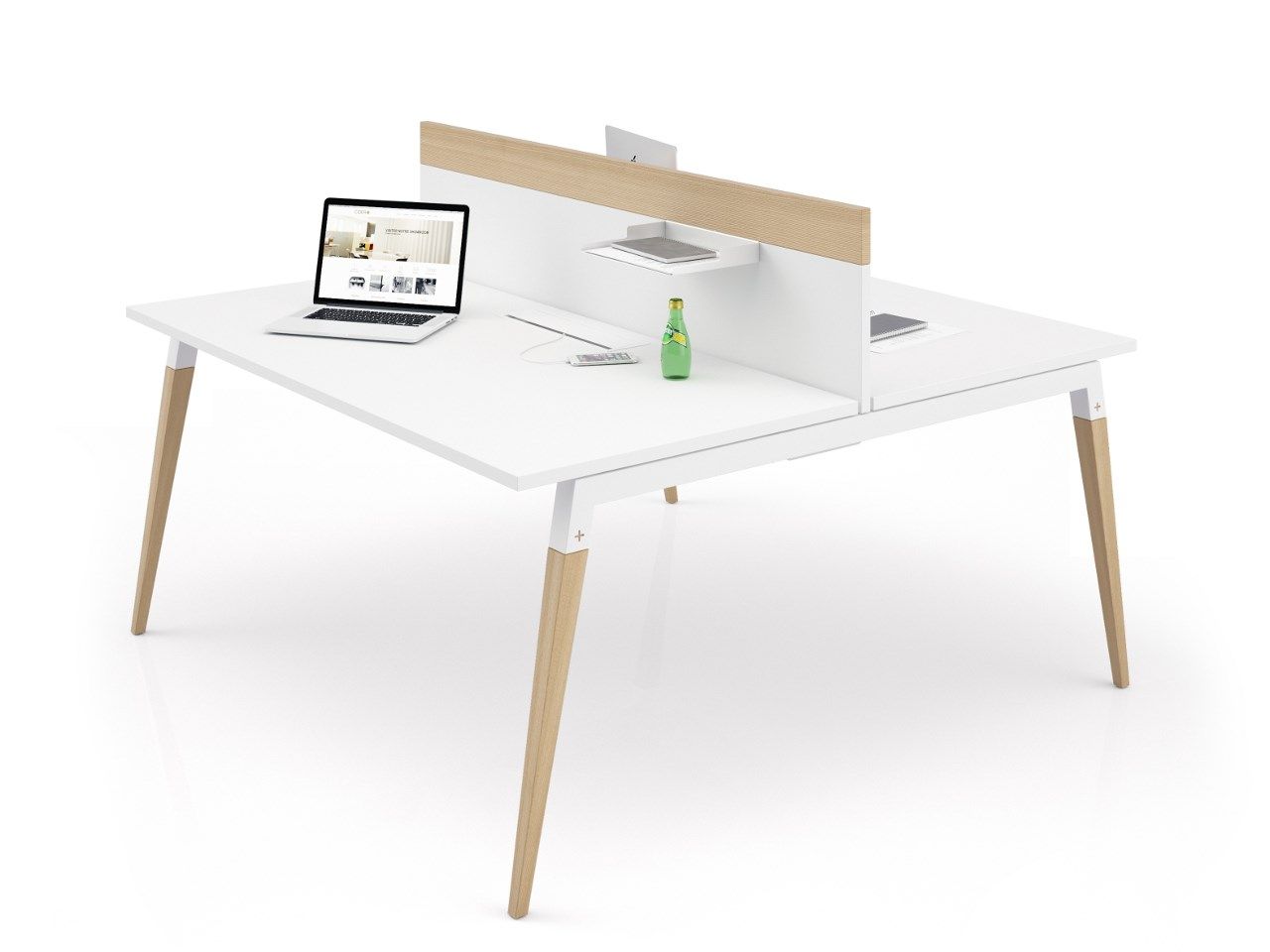 Multiple wooden office desk with desk screens GOOD WOOD | Multiple ...