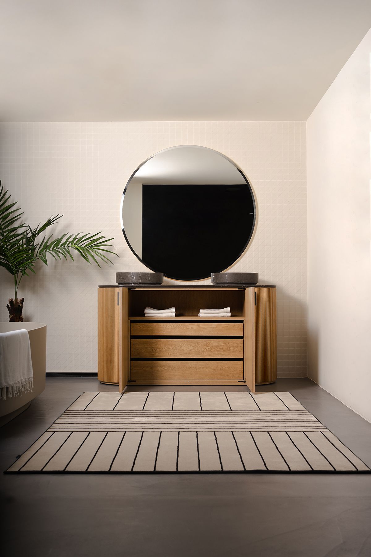 GRATE | Oak vanity unit By INBANI