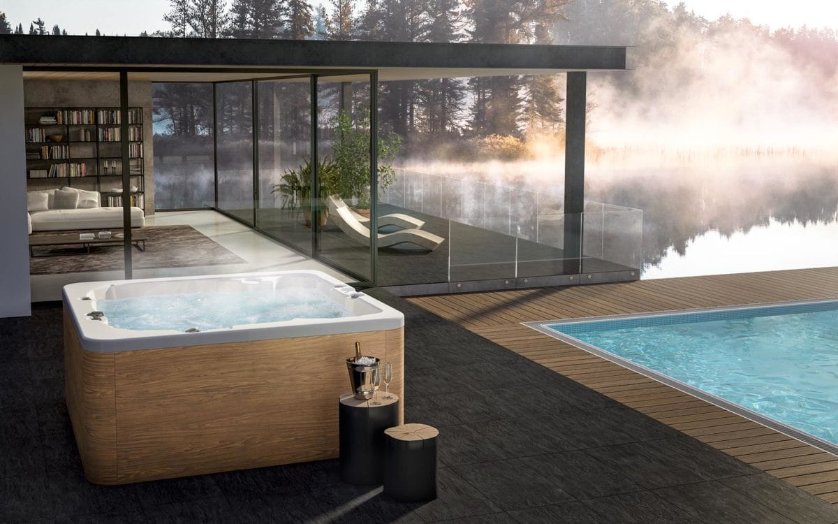 GROUND Minipiscina 6 asientos cuadrada con hidromasaje By Albatros