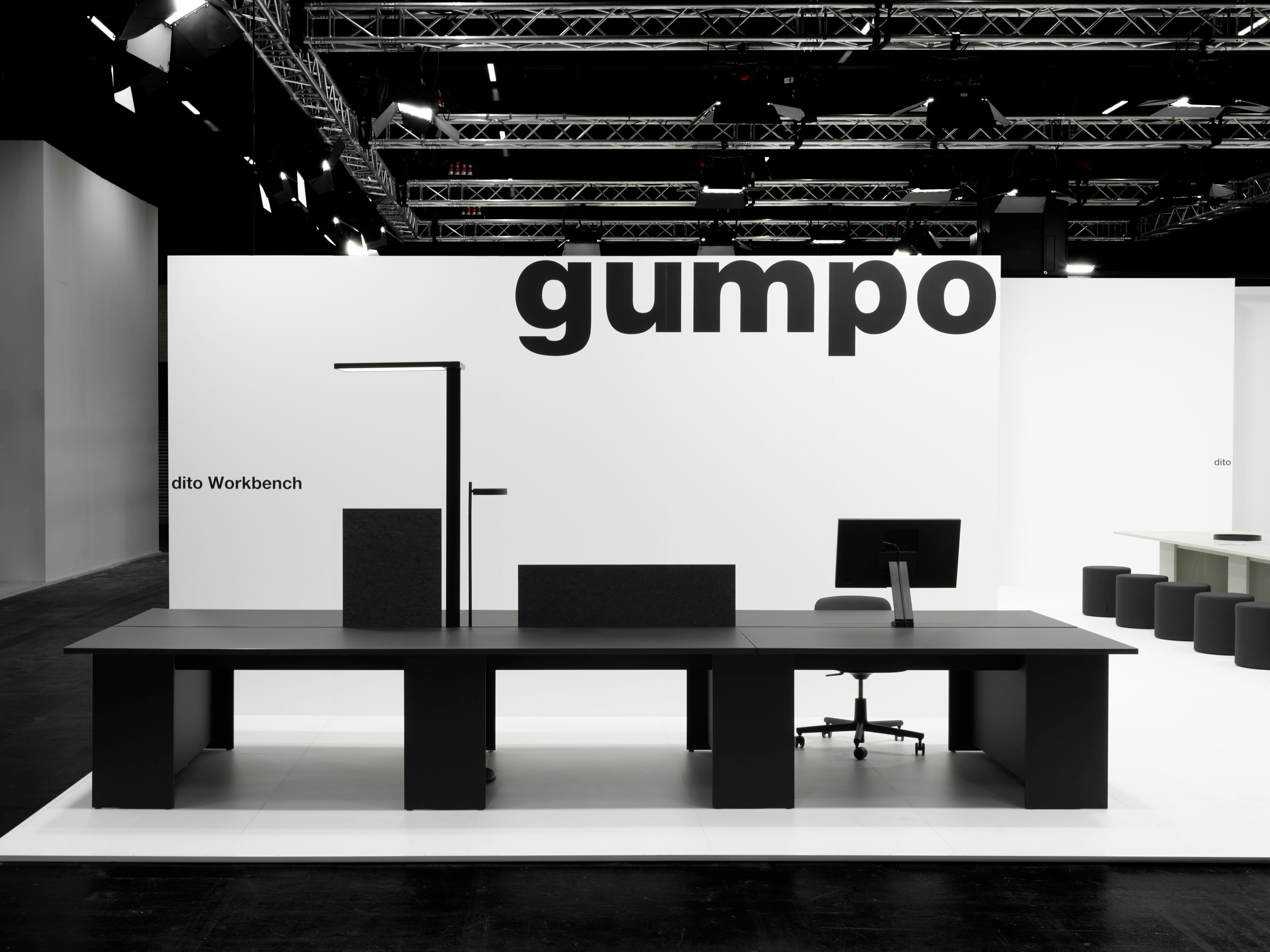 dito Workbench Multiple wooden office desk with sound absorbing screens ...