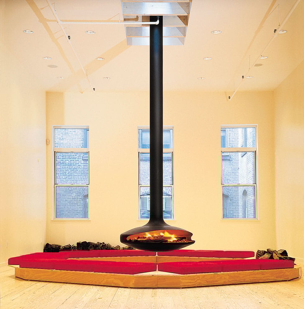 GYROFOCUS Open central hanging decorative fireplace By Focus creation ...