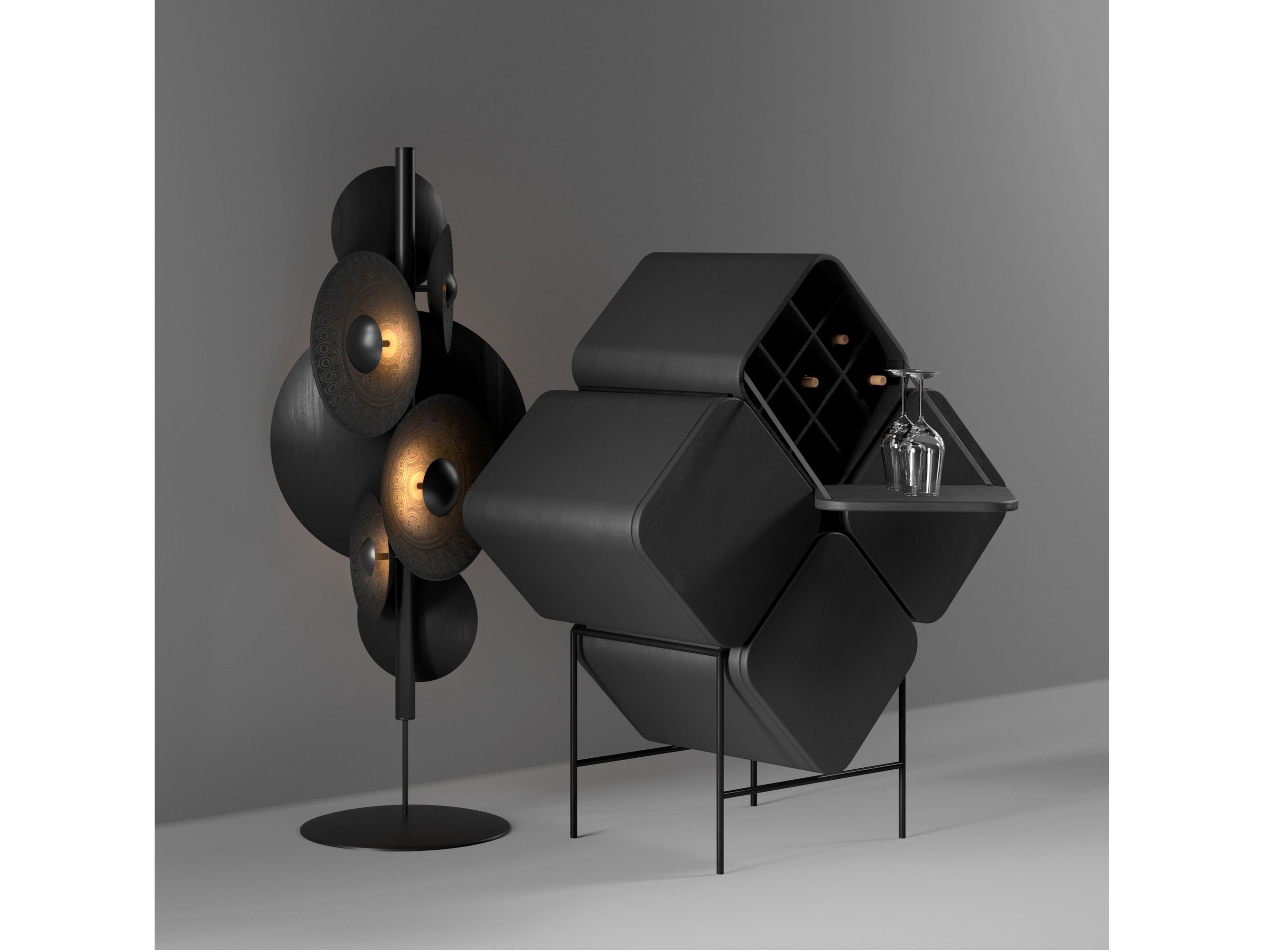 HC7 Cherry wood floor lamp By Panoptikum Collections | design Michael ...