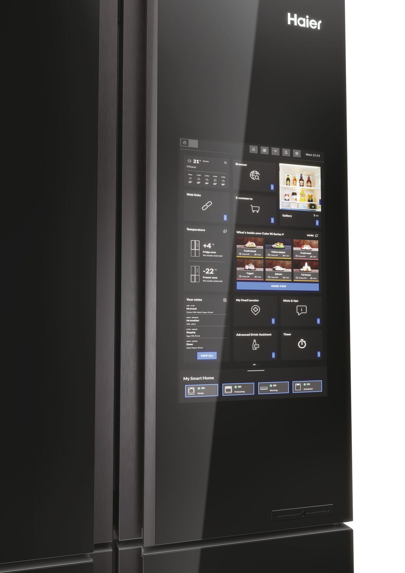 CUBE 90 - HCW9919FSGB Freestanding refrigerator with connected display ...