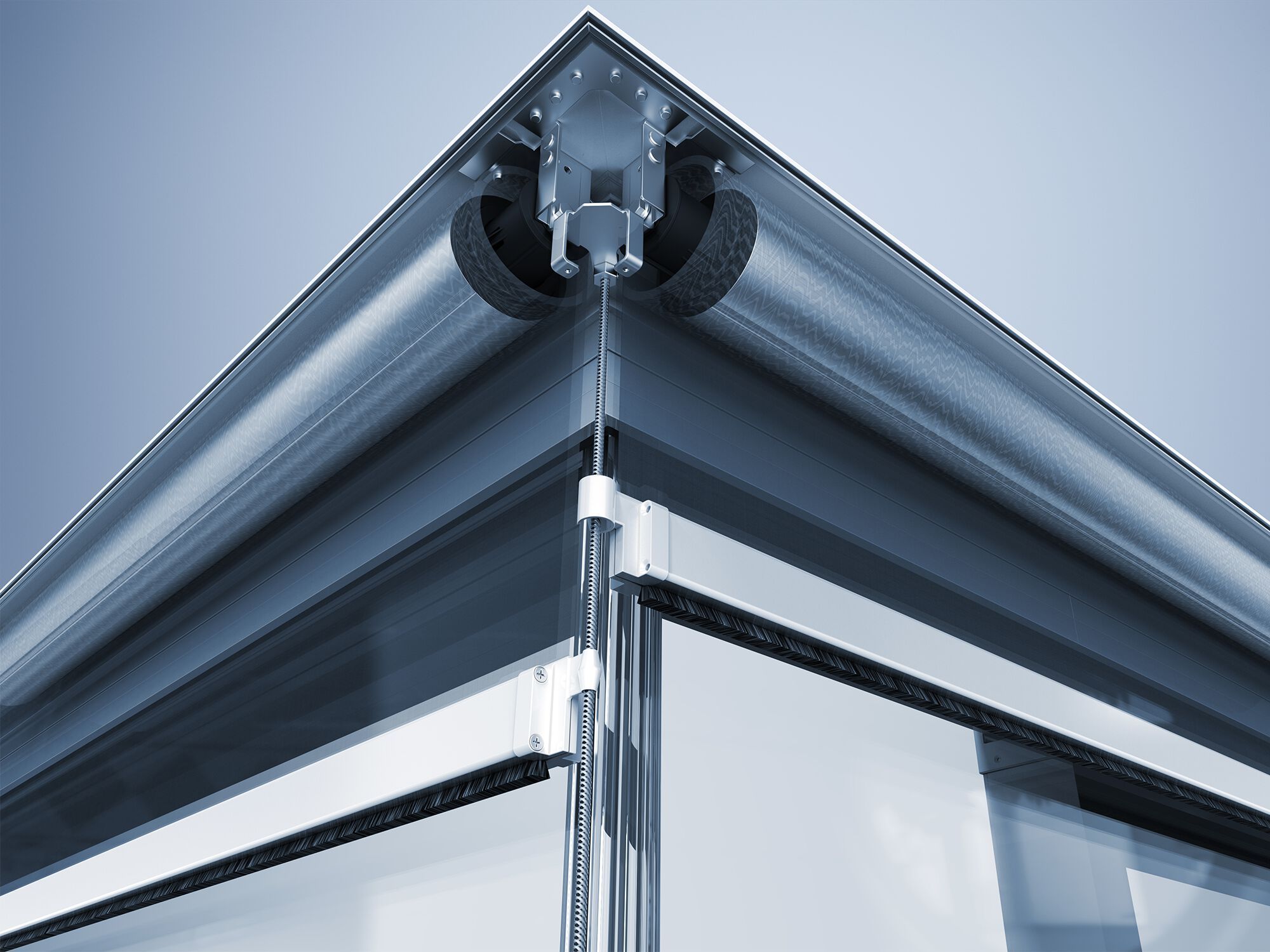 HEROAL VS Z CORNER SOLUTION Toldo enrollable con automatización de tela ...