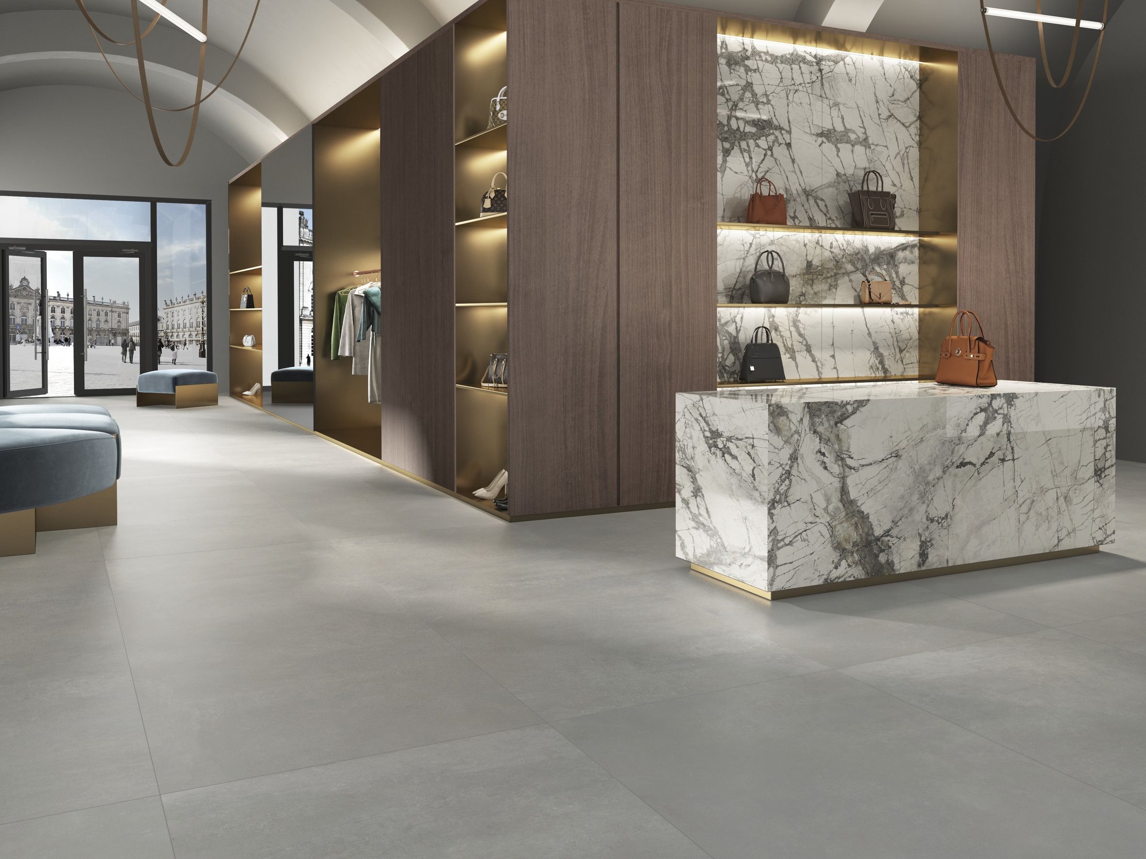HIGHWAY MAXFINE Porcelain stoneware wall/floor tiles with concrete effect By FMG