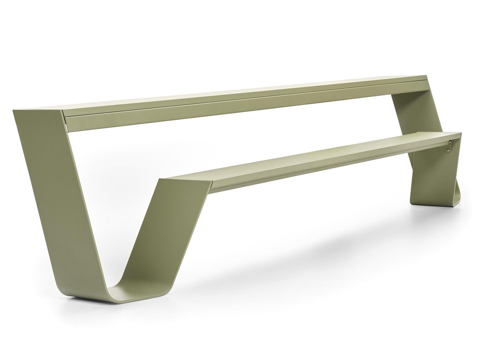 HOPPER BENCH AA Powder coated aluminium bench with back By Extremis ...