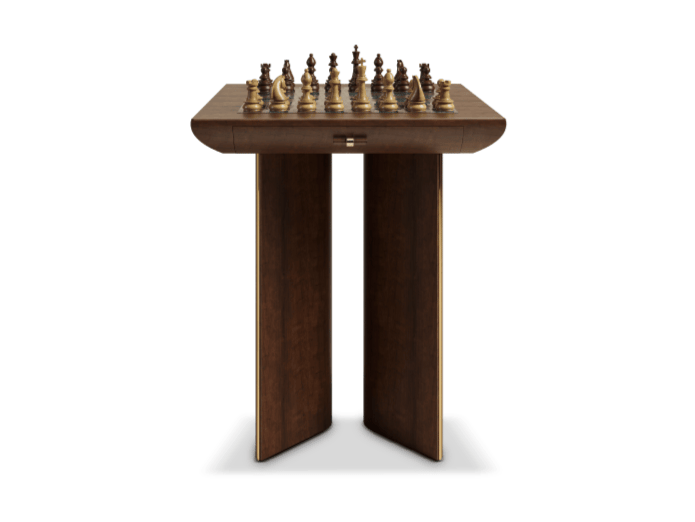 Square walnut chess table HOWARD By Wood Tailors Club