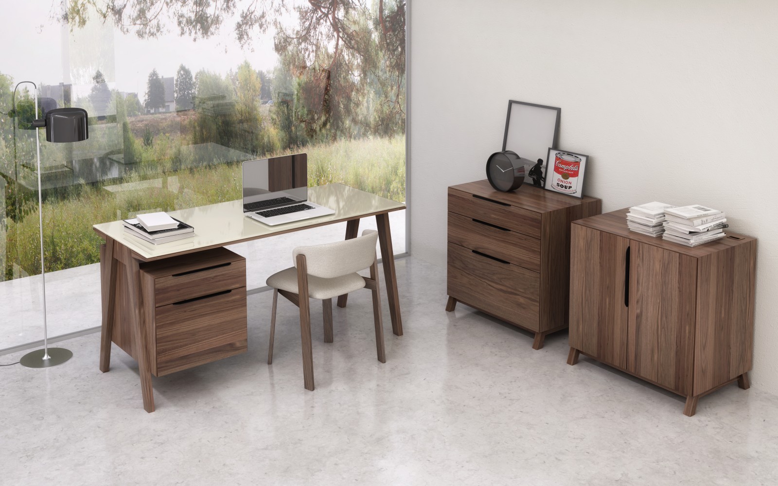HOWARD | Writing desk with drawers Howard Collection By Huppé design ...